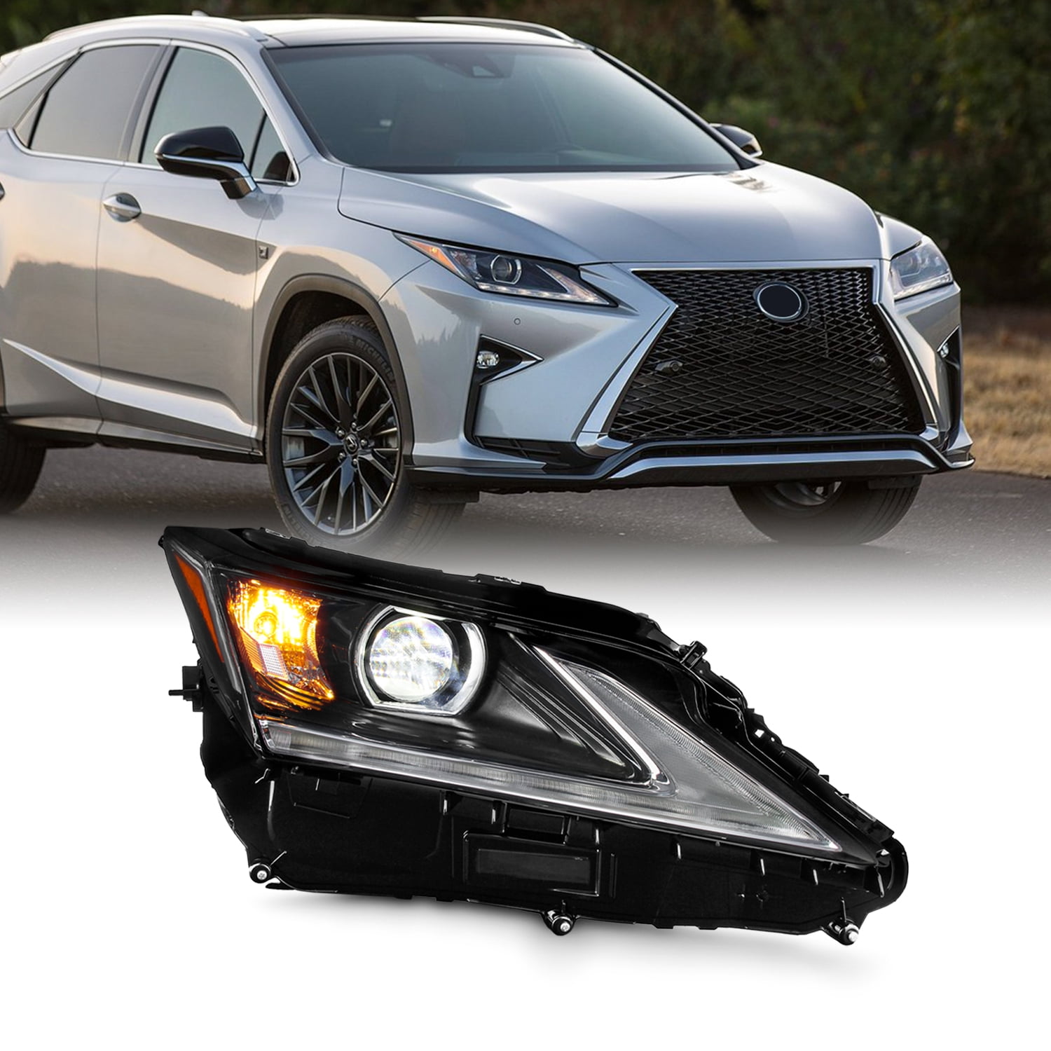 AKKON - Fits 2016-2019 Lexus RX350 RX450 LED DRL Running Projector ...