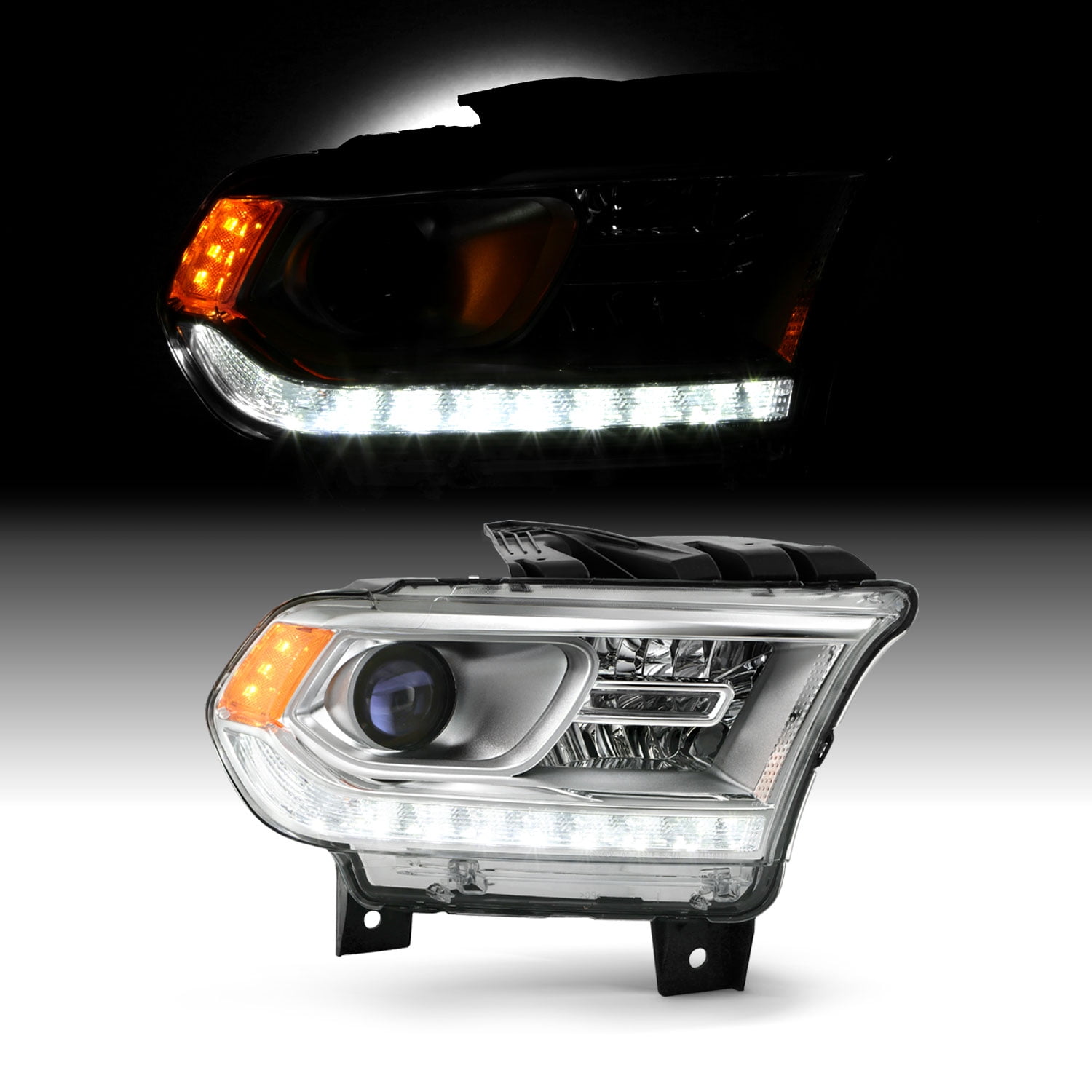 AKKON - Fits 2016-2020 Dodge Durango [Halogen Type] Chrome Bezel ...