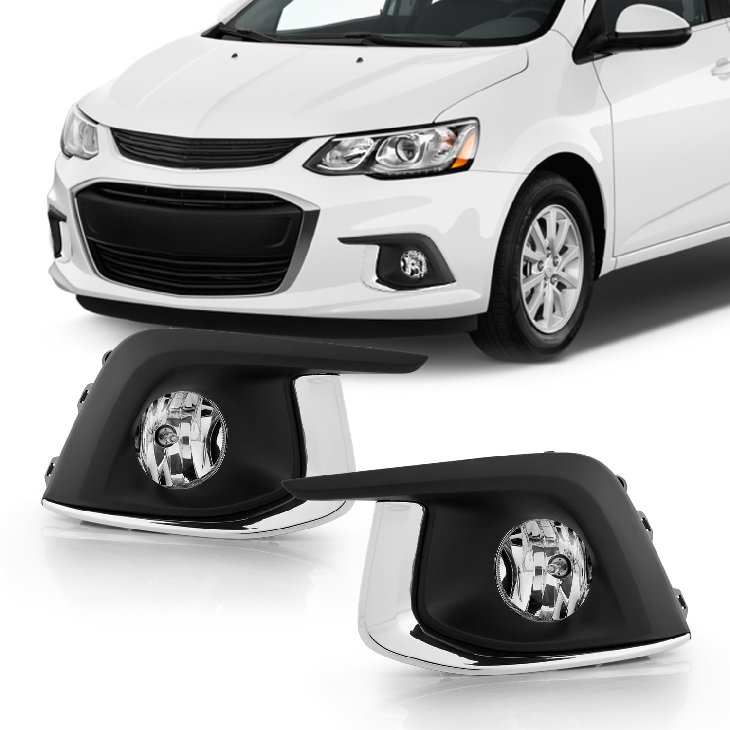 AKKON - Fits 2017 2018 2019 2020 Chevy Sonic Sedan [Non-RS Model] Clear ...