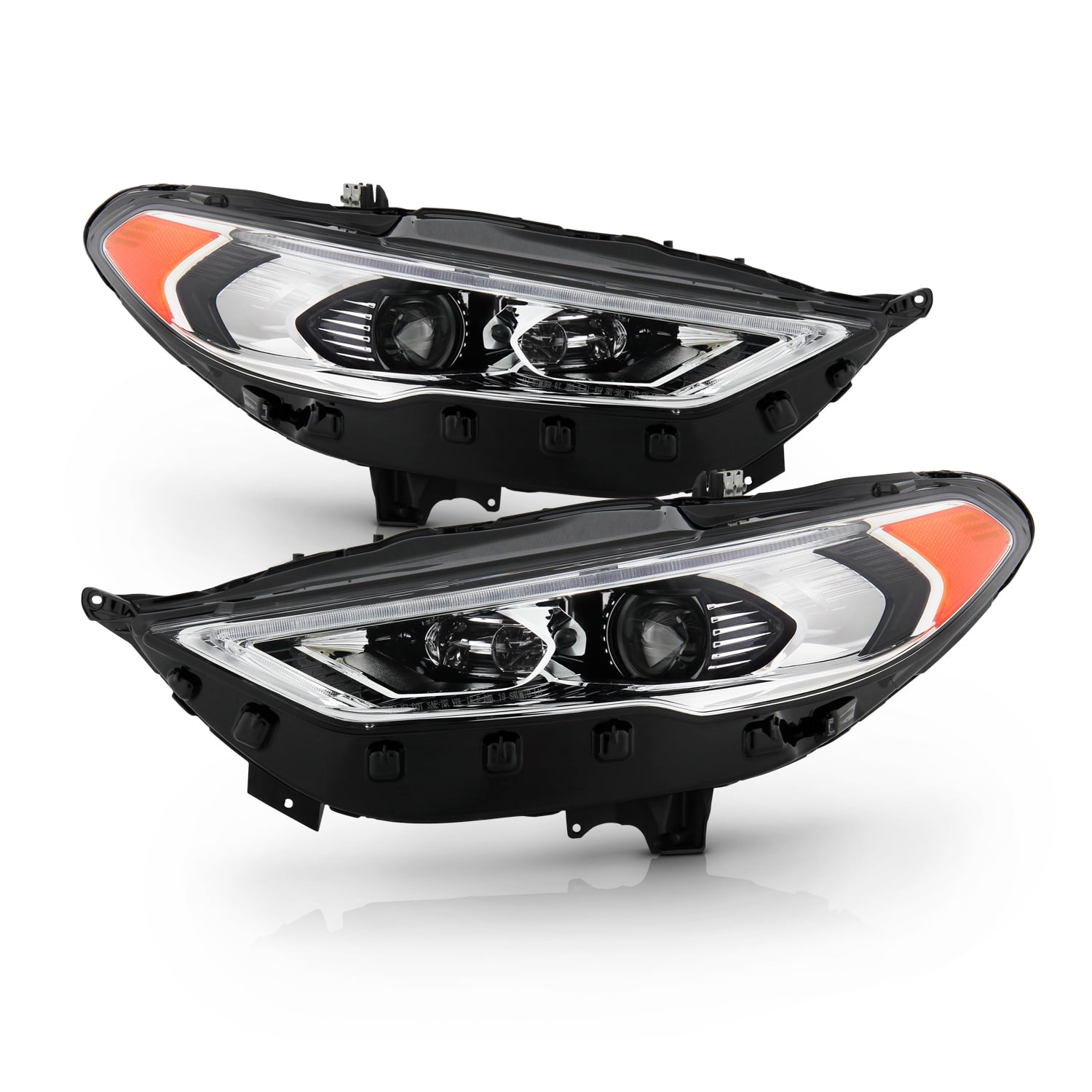 AKKON - Fits 2017-2019 Ford Fusion [Halogen Type] Chrome Projector ...