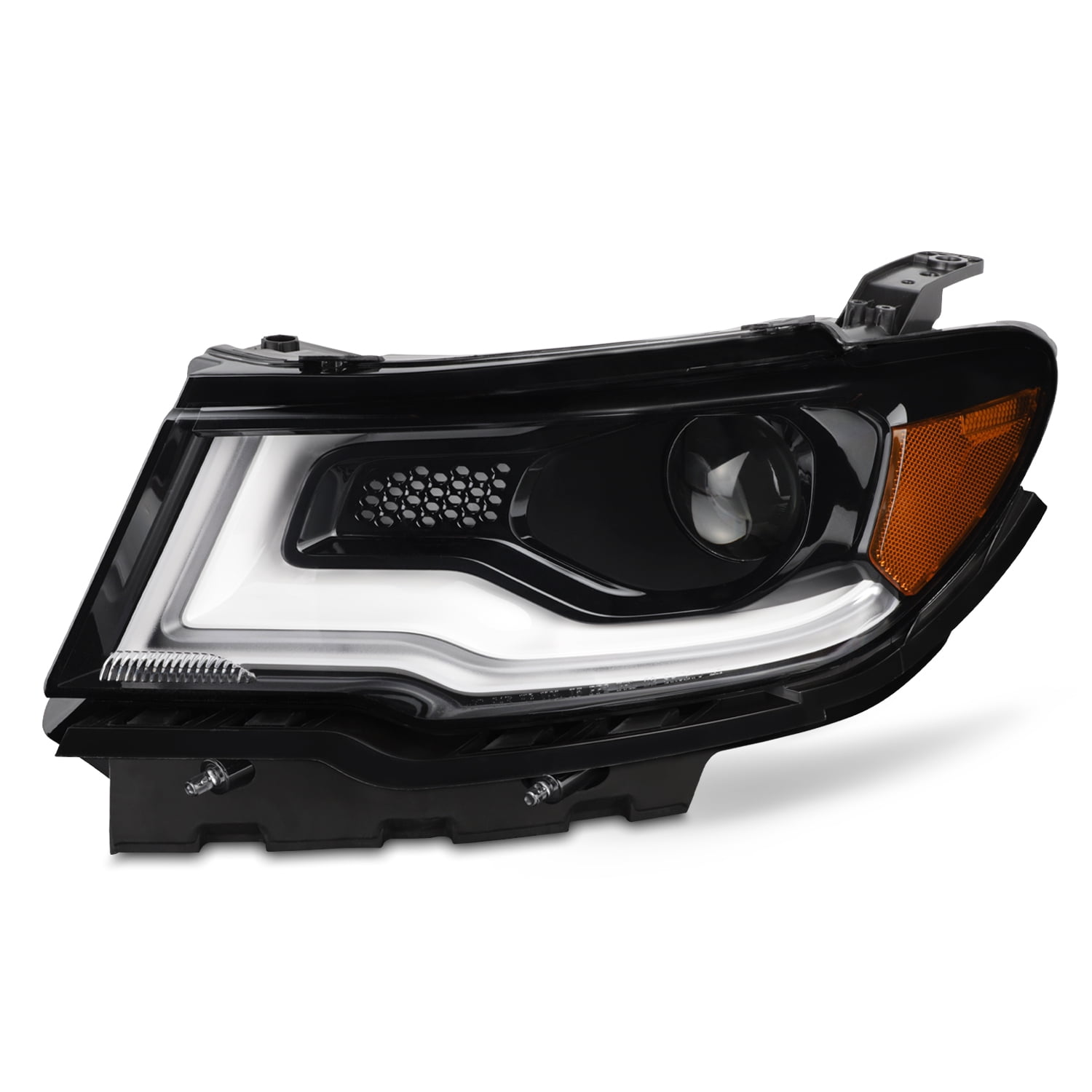 AKKON - Fits 2017-2021 Jeep Compass [HID / Xenon Type] LED Tube DRL ...