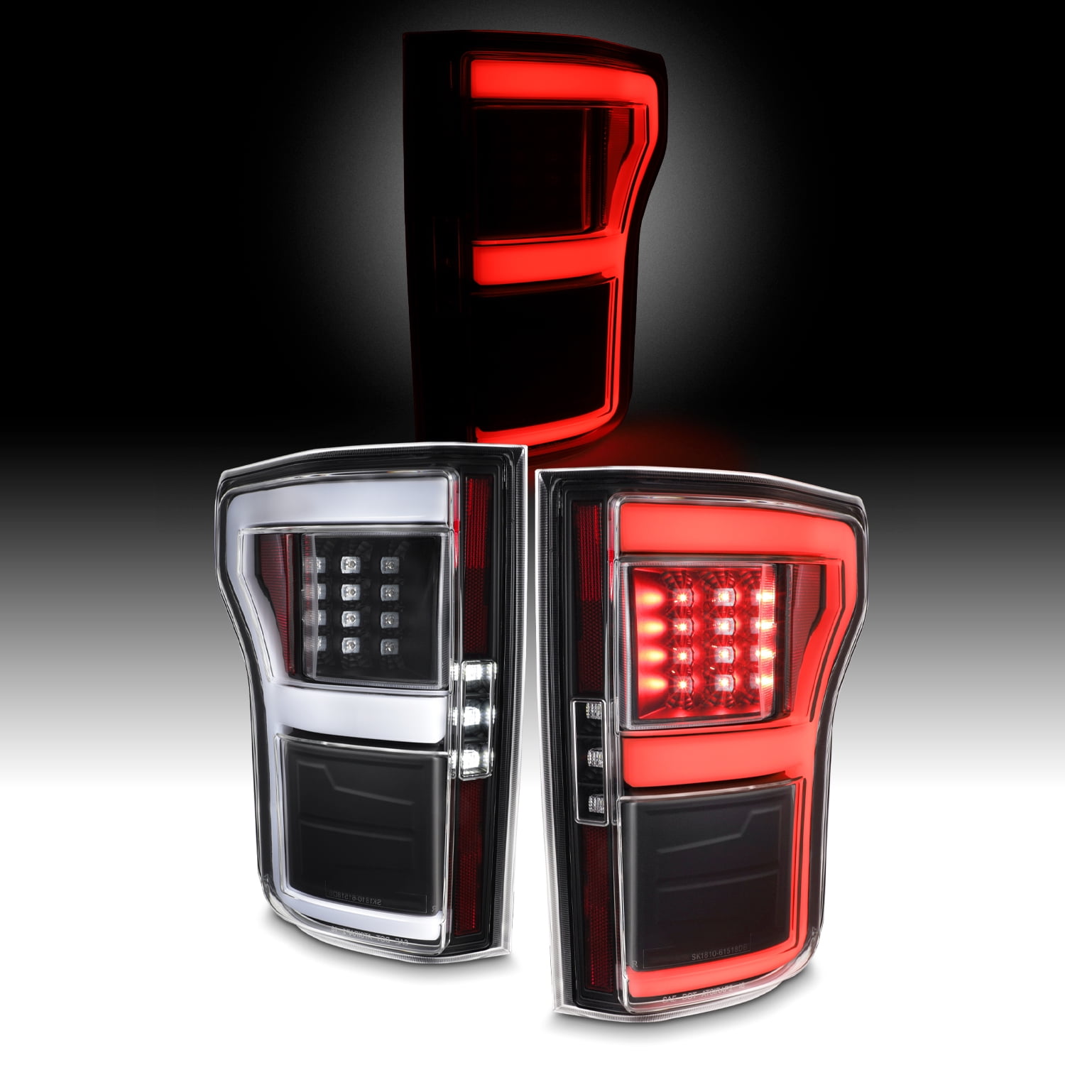 AKKON - LED Tail Lights for 2018-2020 Ford F150, Black Housing, w ...