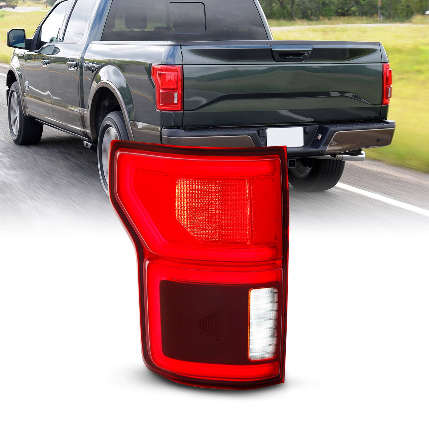 AKKON - Fits 2018 2019 2020 Ford F150 Pickup LED Bar Black Tail Brake ...