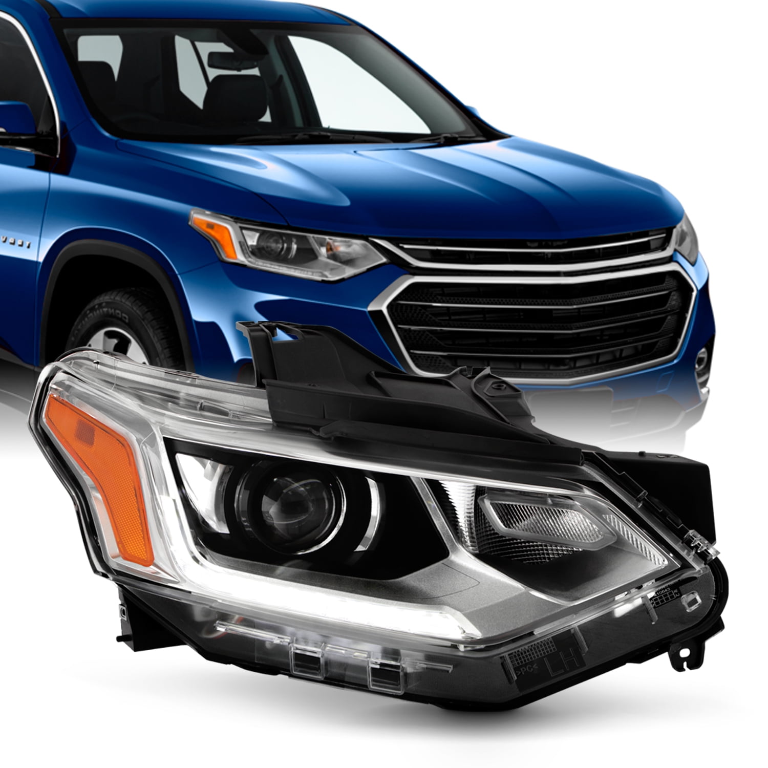 AKKON - Fits 2018-2022 Chevy Traverse HID/Xenon [LED DRL Running ...