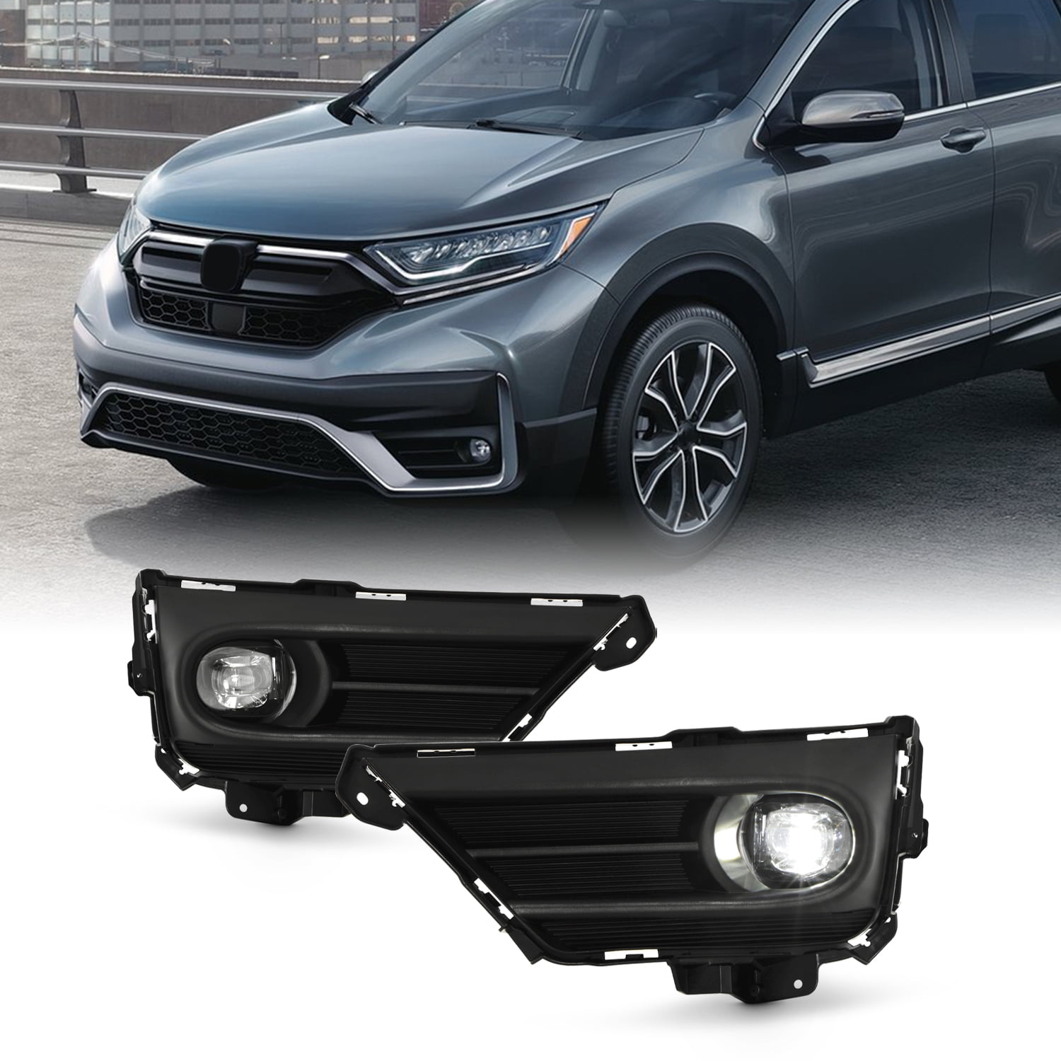 AKKON - Fits 2020 2021 2022 Honda CRV LED Bumper Chrome Fog Lights Pair ...