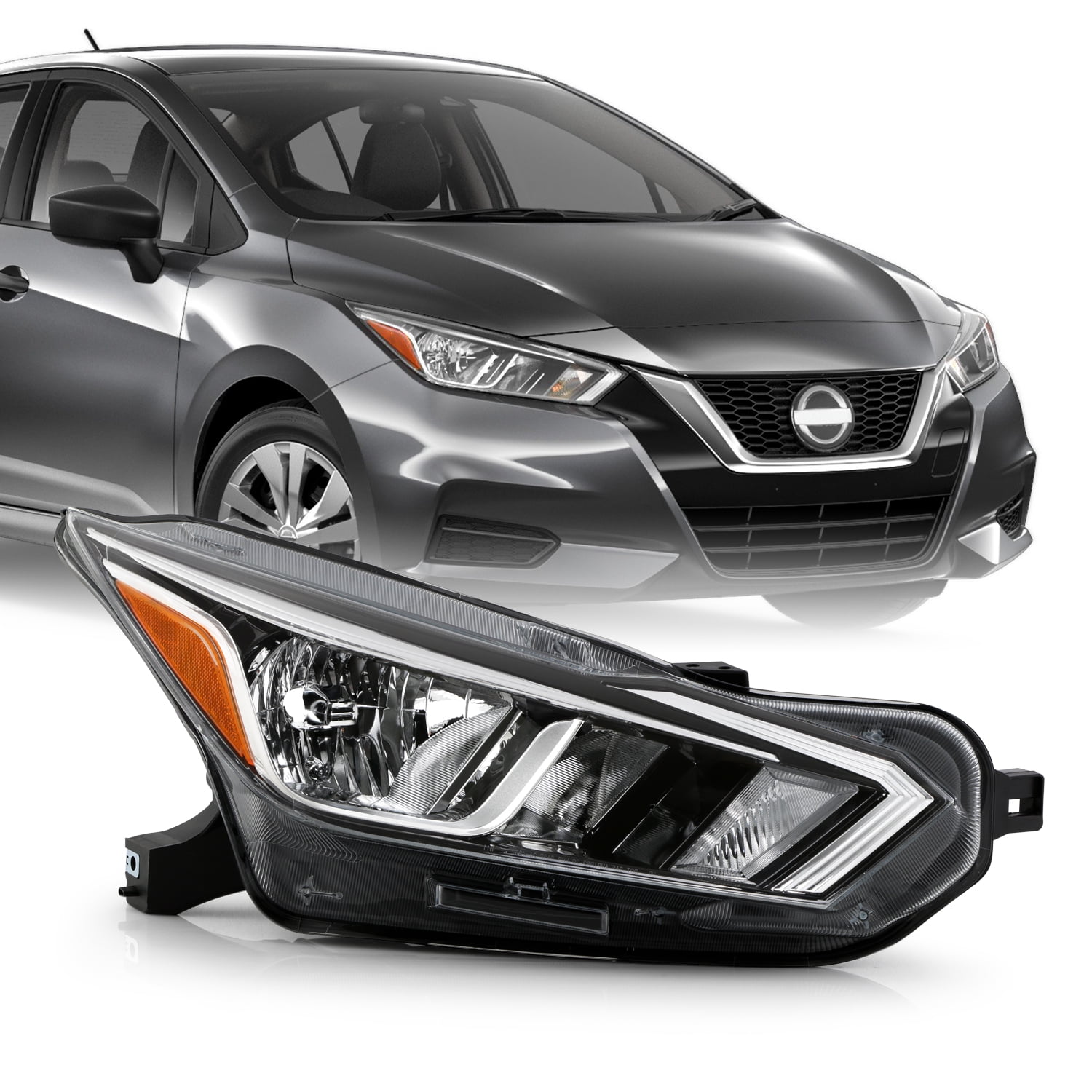 AKKON - Fits 2020 2023 Nissan Versa Base S SV Halogen Model OE Right ...