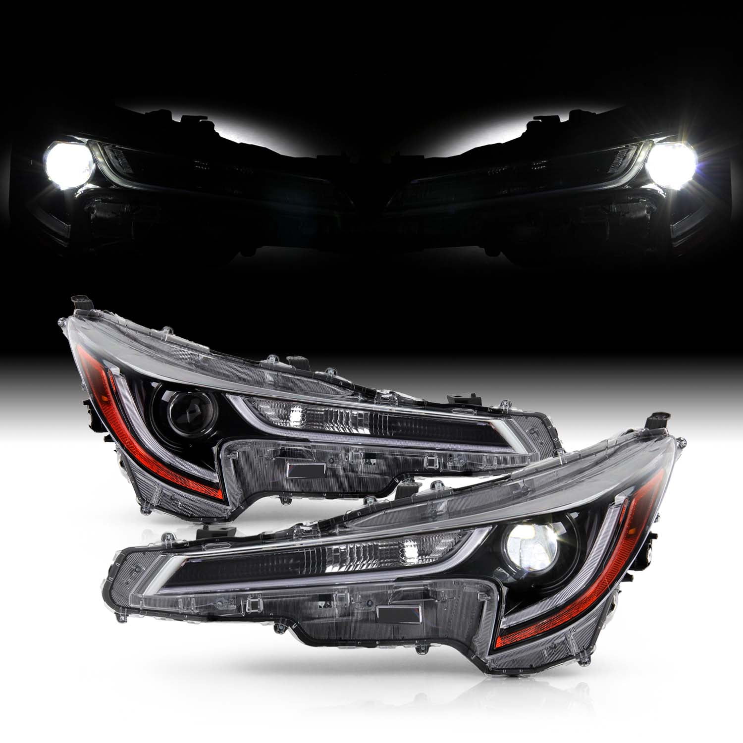AKKON 2020-2023 Toyota Corolla L/LE Projector LED DRL Headlights ...