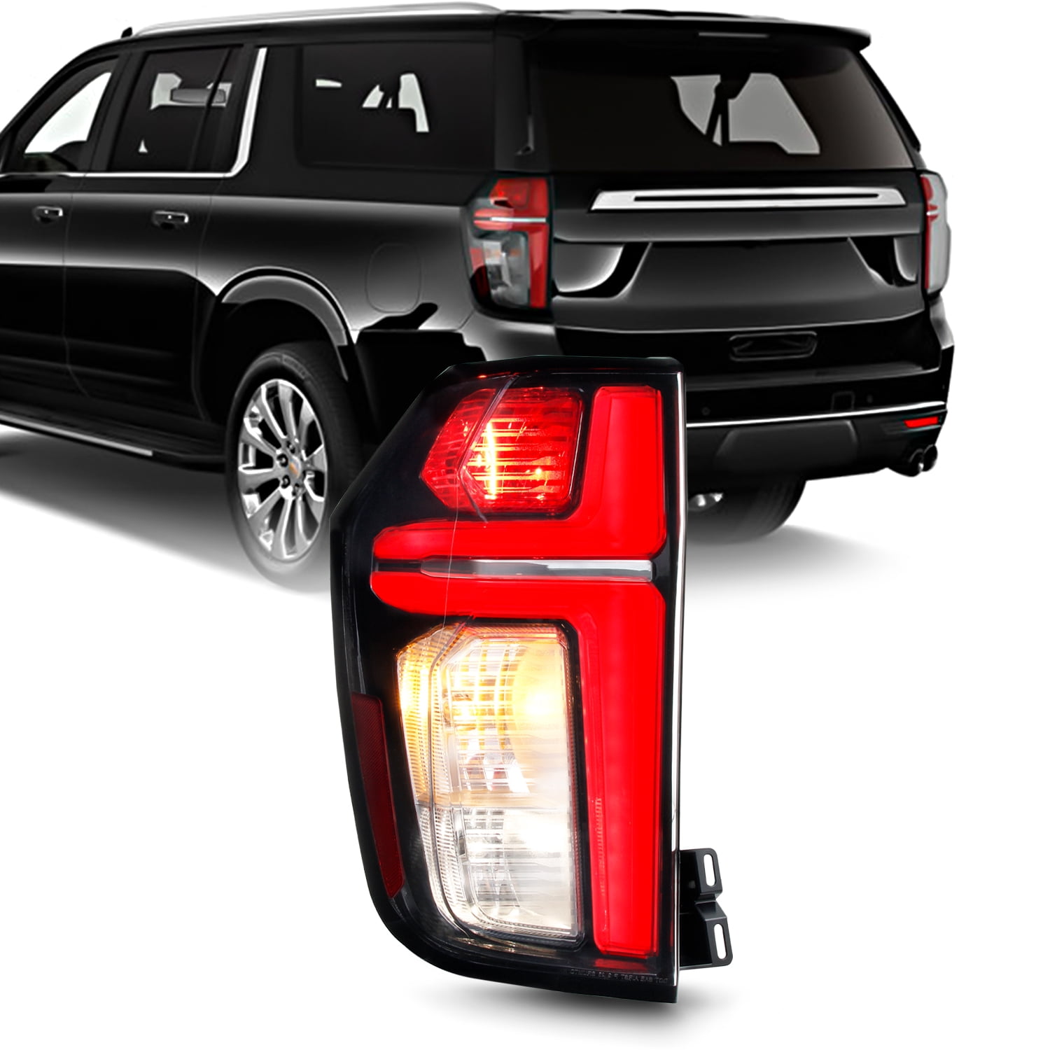 AKKON - Fits 2021 2022 2023 Chevy Suburban | Tahoe [Halogen Type] Black ...