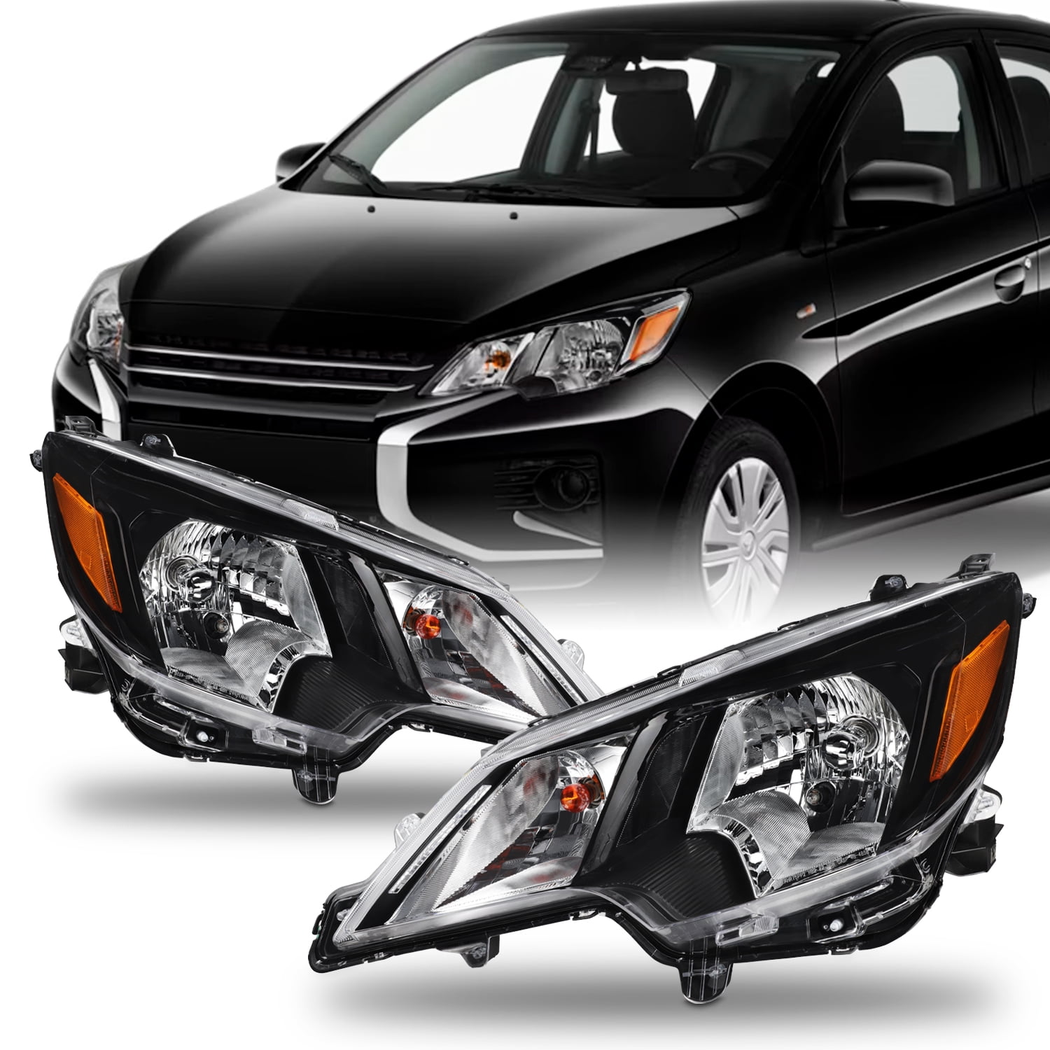AKKON - Fits 2021-2023 Mitsubishi Mirage G4 ES | LE |BE [Halogen Type ...