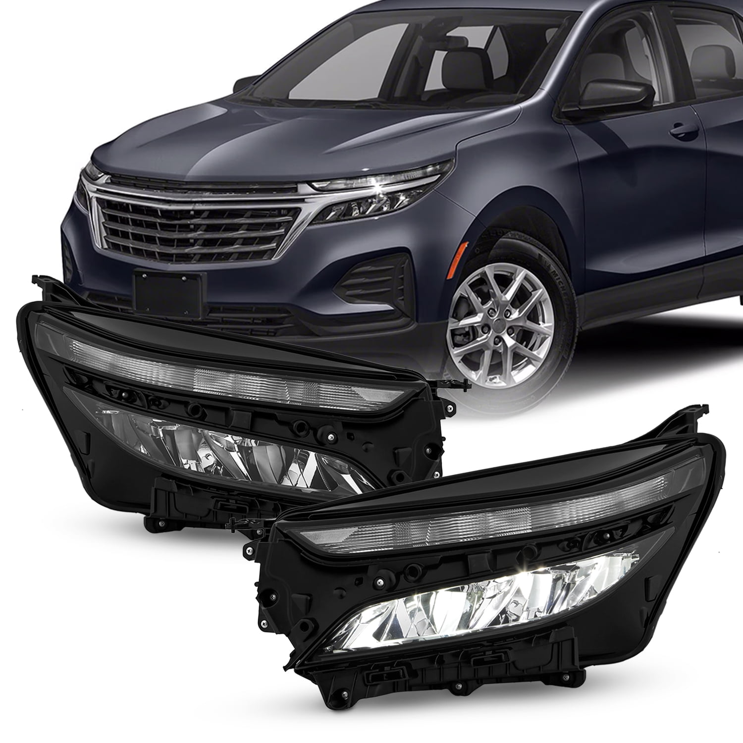 AKKON - Fits 2022-2024 Chevy Equinox LS/LT/RS [Halogen Type Signal] LED ...
