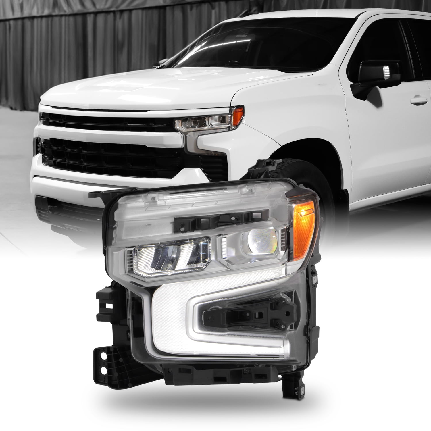 AKKON - Fits 2022-2024 Chevy Silverado 1500 LT RST [FULL LED] Projector ...
