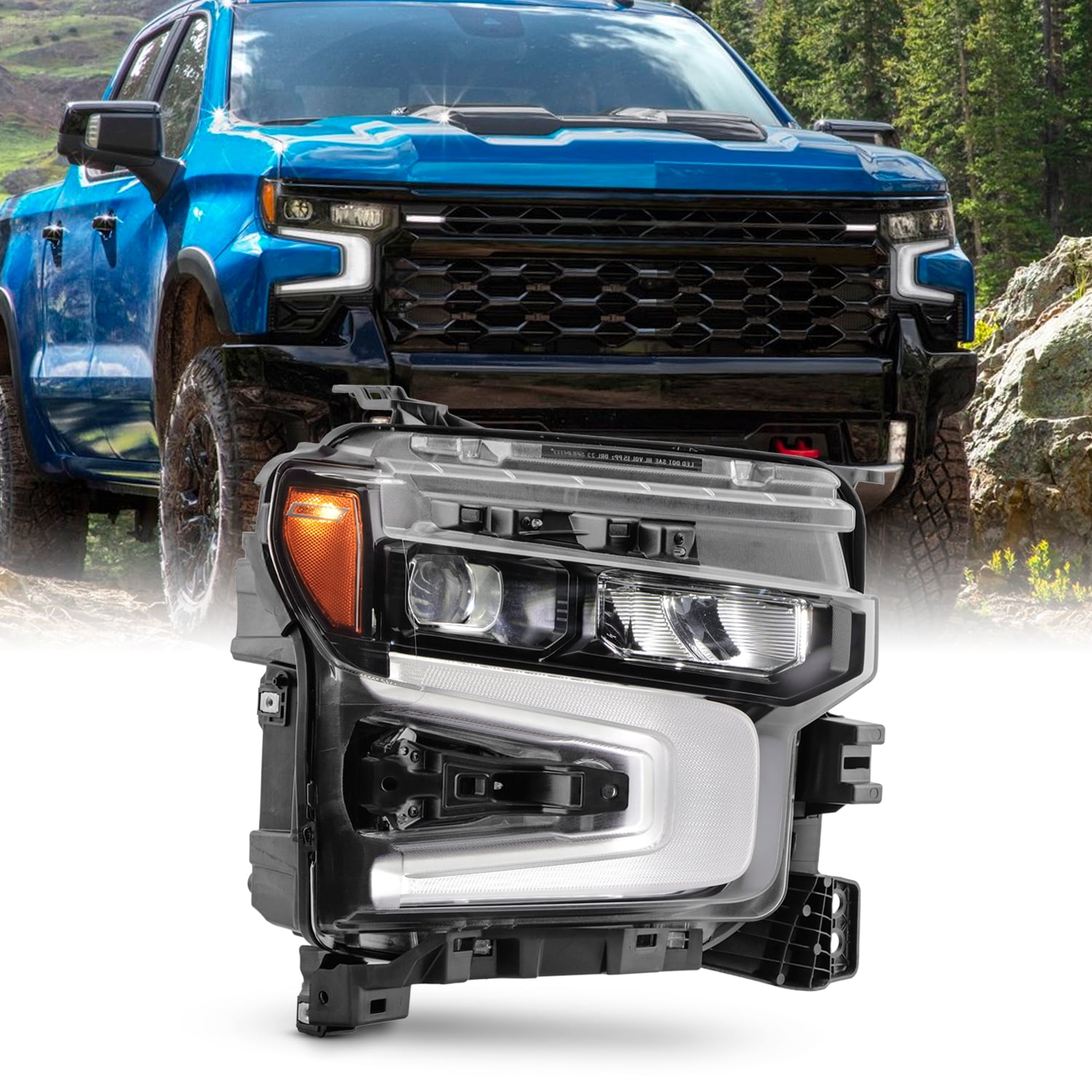 AKKON - Fits 2022-2024 Chevy Silverado 1500 ZR2 Full LED Projector ...