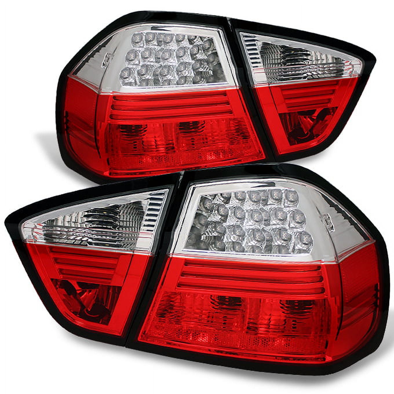 AKKON - For 05-08 BMW E90 3-Series 4 Doors Sedan Red Clear LED Tail ...
