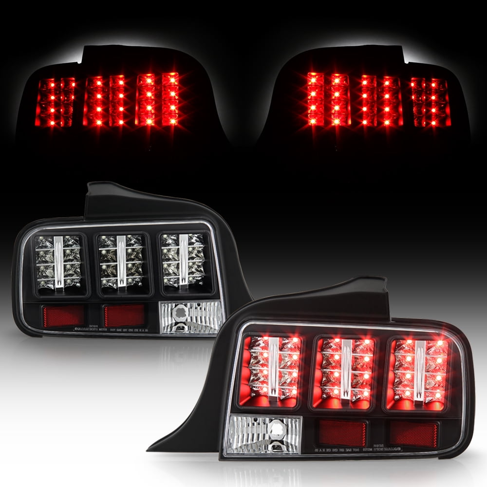 AKKON - For 05-09 Ford Mustang Black Housing LED Tail Brake Light Lamp ...