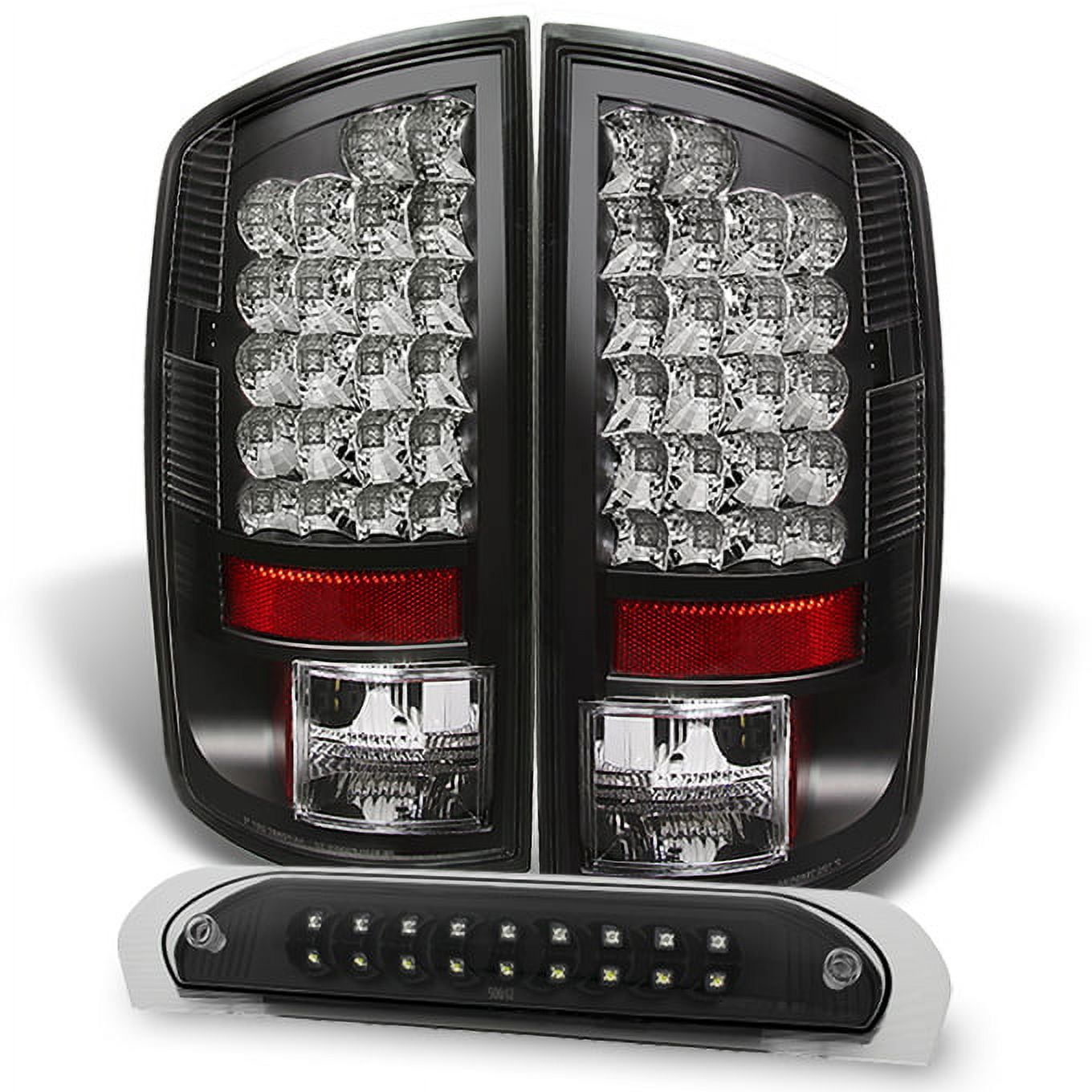 AKKON - For 07 08 09 Dodge Ram Black Housing LED Tail Light + LED 3rd ...