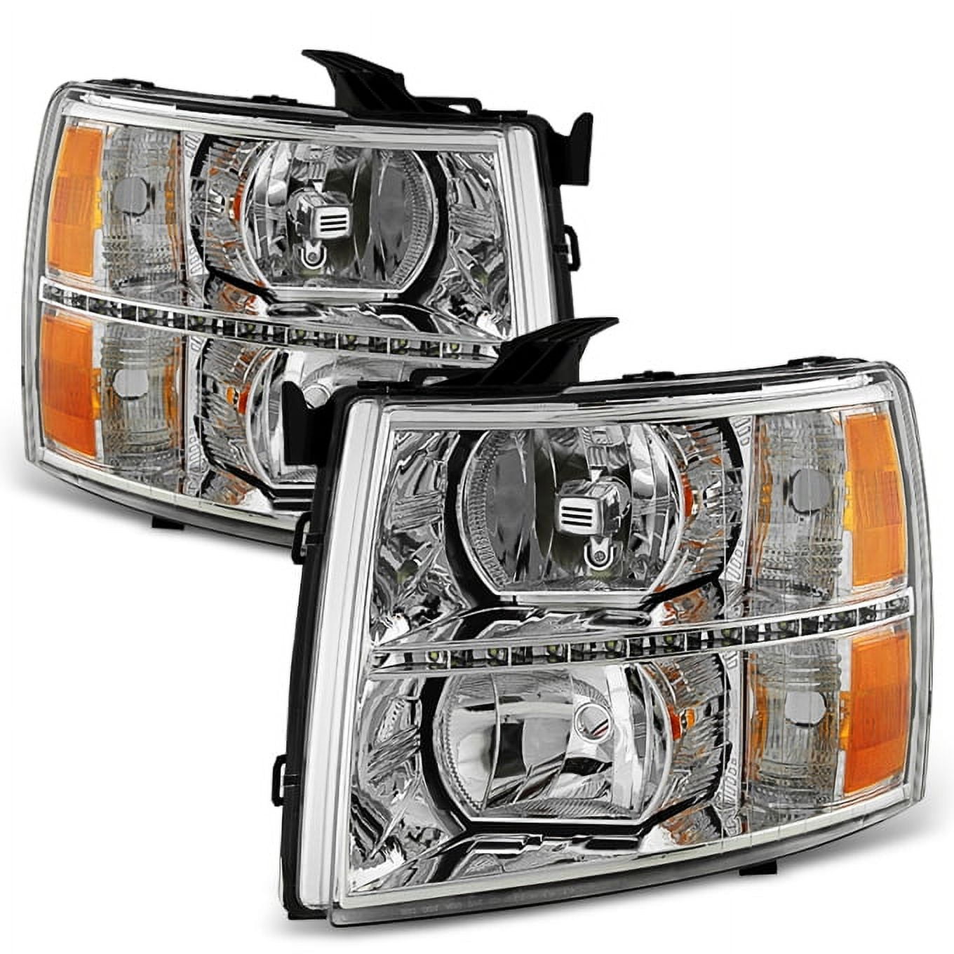 AKKON - For 07-13 Chevy Silverado Pickup Truck Chrome Clear LED ...