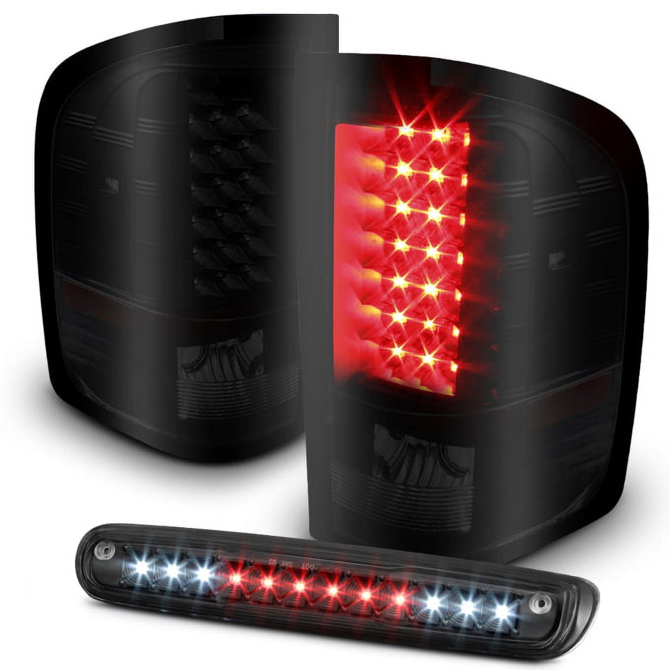 AKKON - For 07-13 Silverado 1500 2500 3500 Heavy Duty LED Black Smoked ...