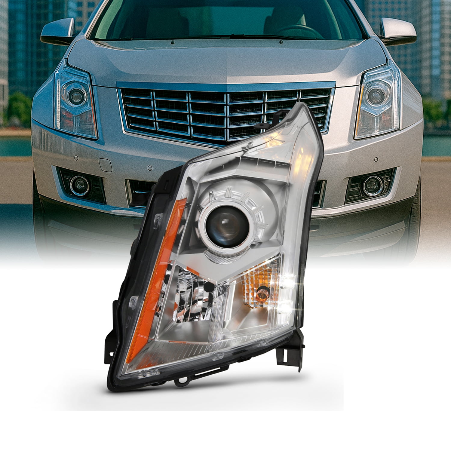 AKKON - Front Light Assembly for 10-16 Cadillac SRX, Halogen Type ...