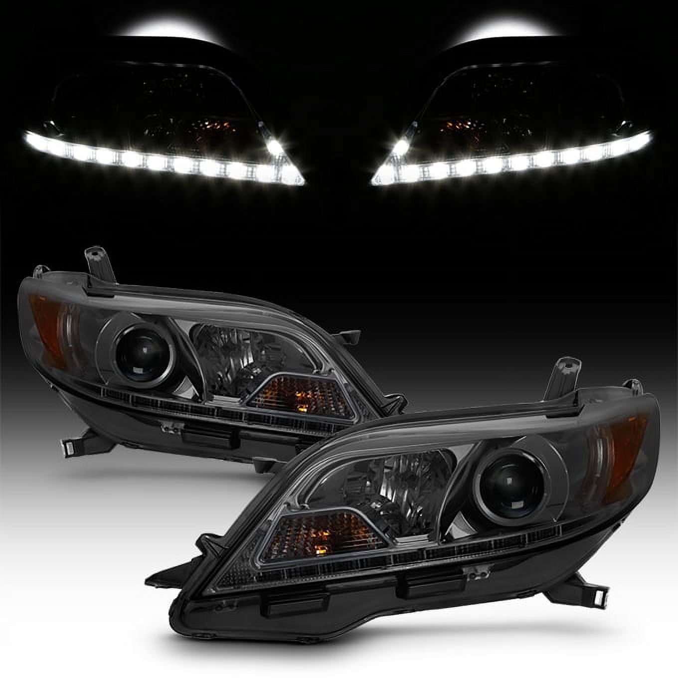 AKKON - For 11-17 Toyota Sienna XL30 Smoked Tinted LED DRL Projector ...