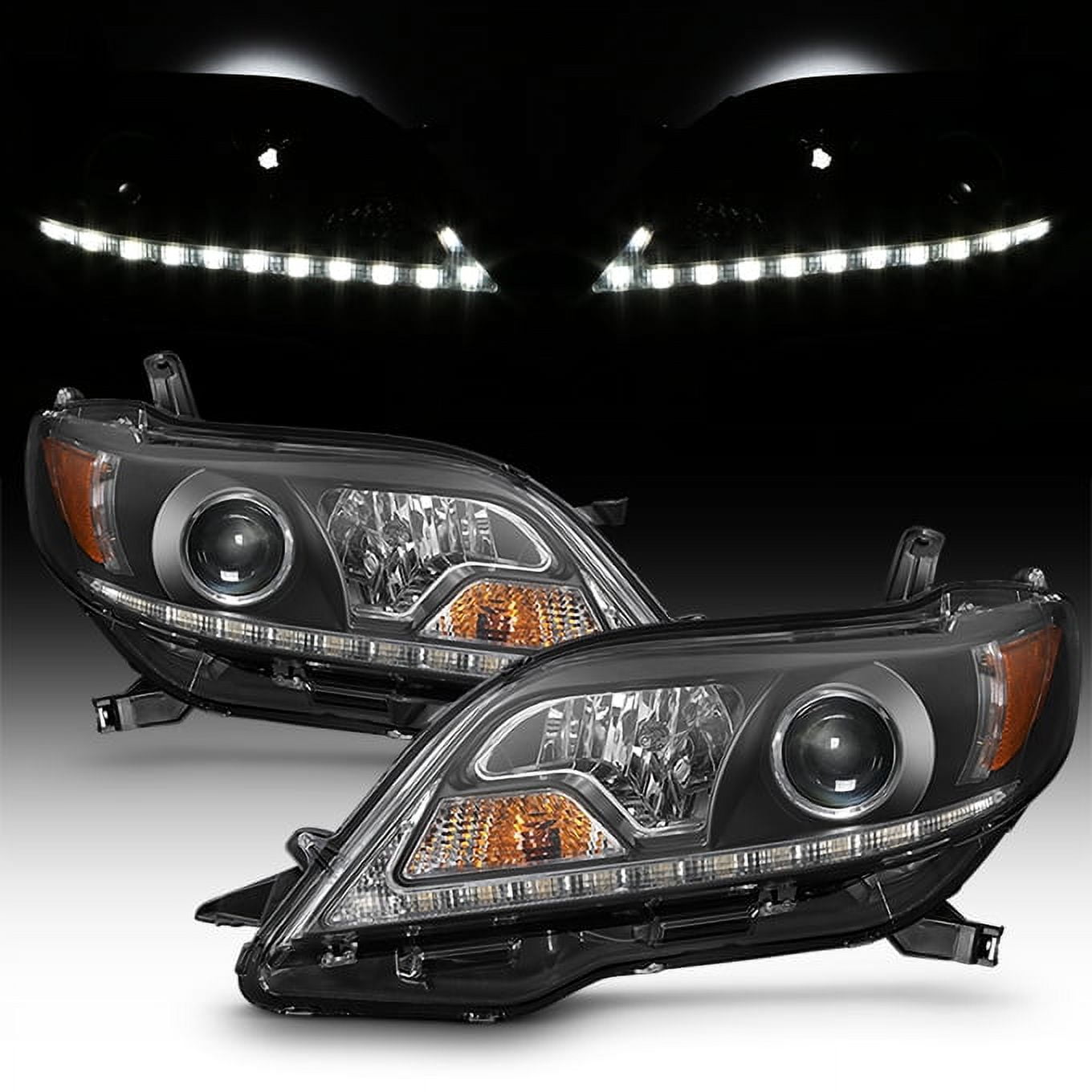 AKKON - For 15-20 Toyota Sienna SE | Limited XL30 Black Bezel LED DRL ...