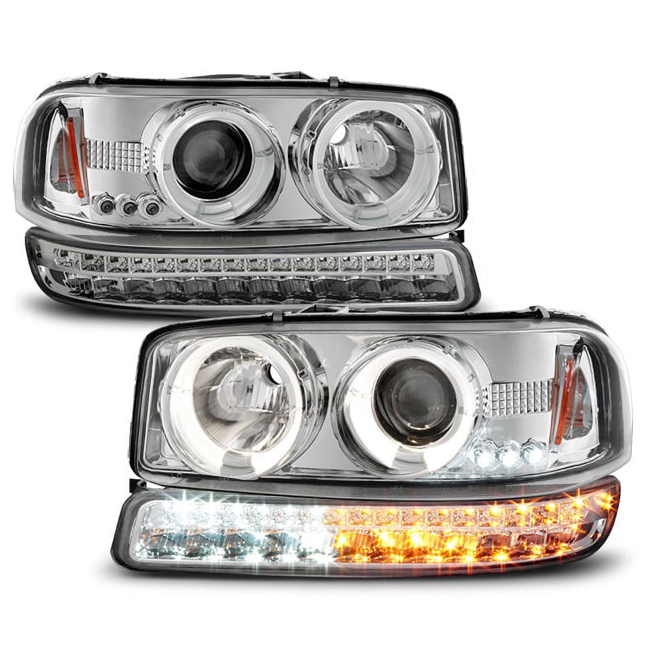 AKKON - LED Headlight Replacement Assemblies for 1999-2006 GMC Sierra ...