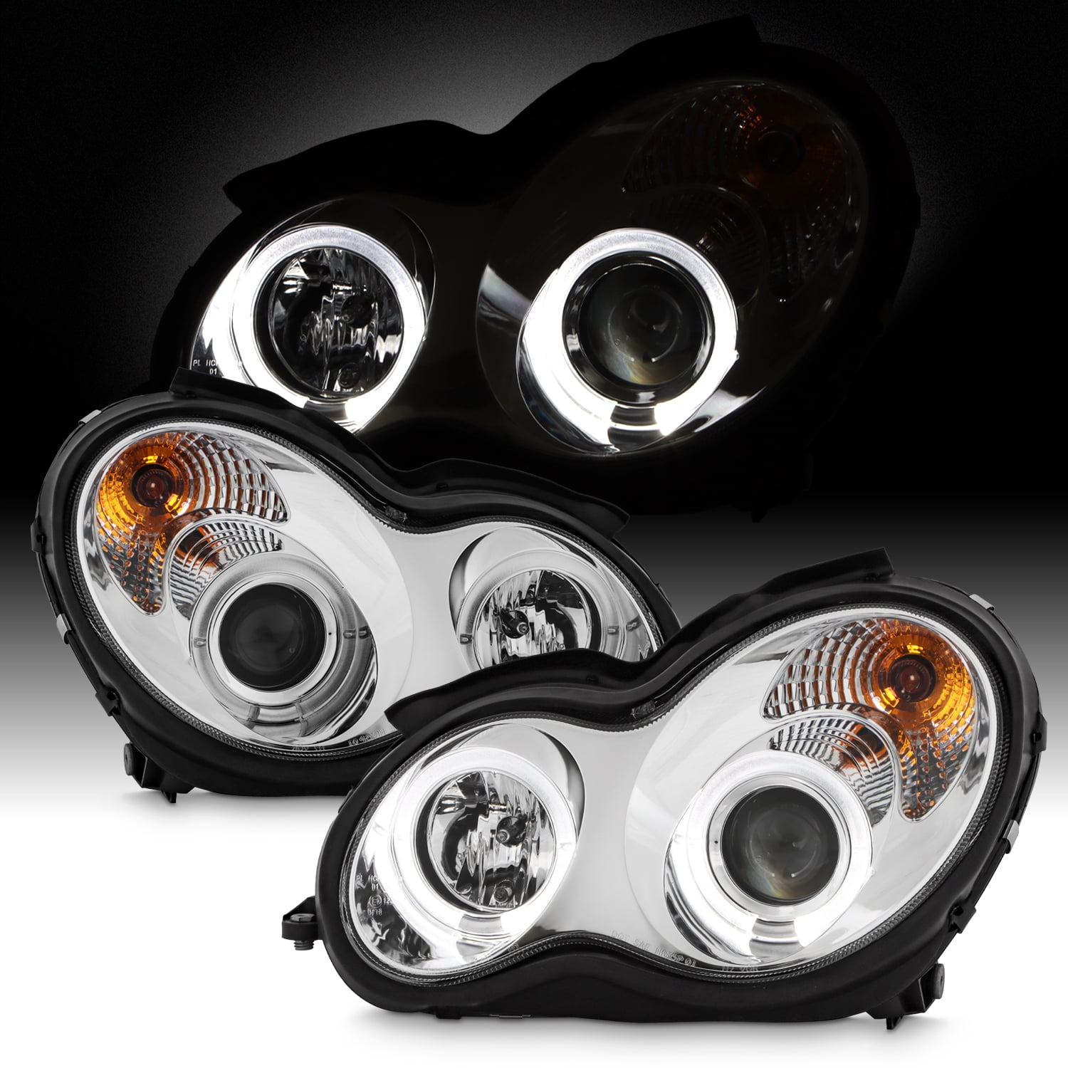 AKKON - For 2001-2007 Benz W203 C-Class 4Doors Sedan Wagon Chrome Clear ...