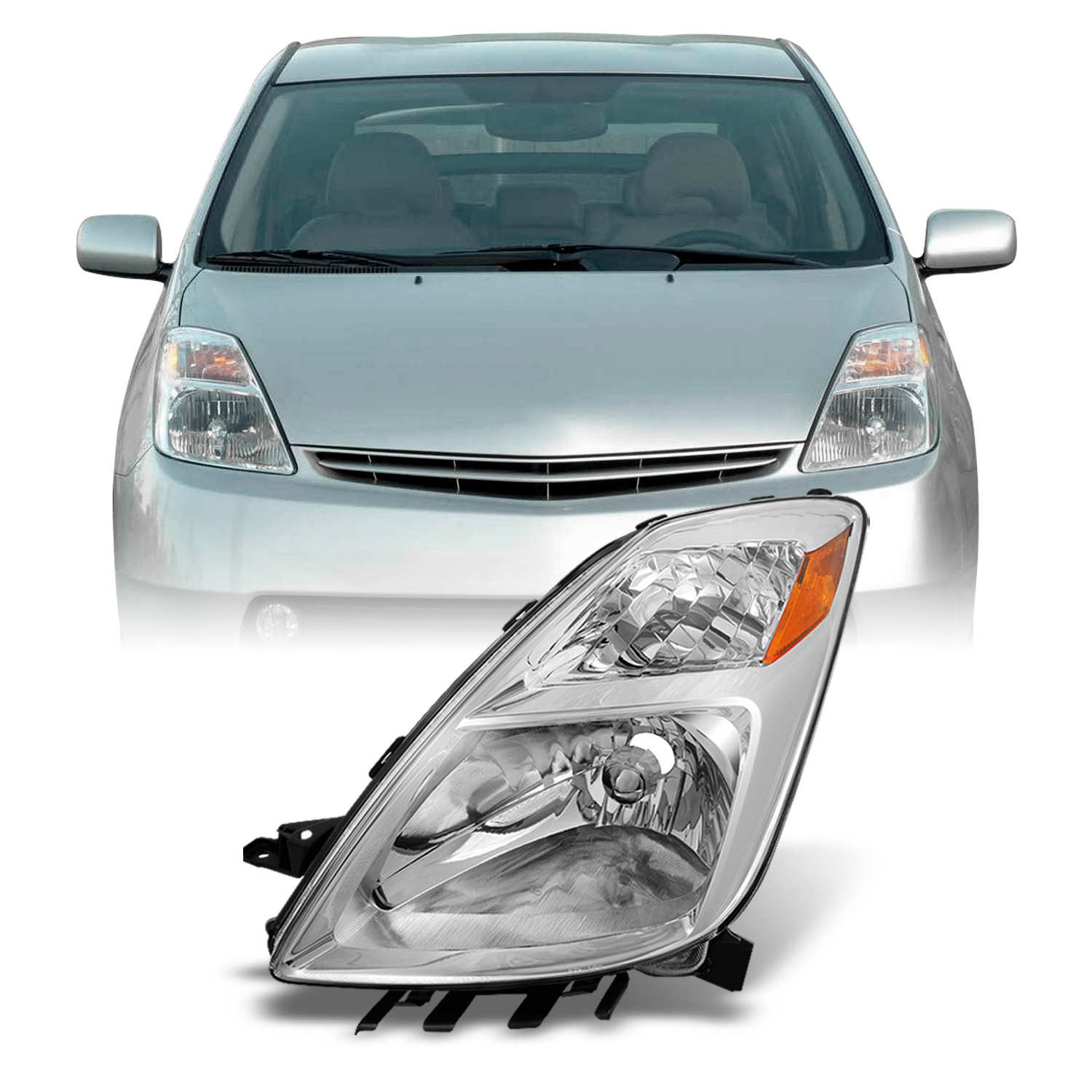 Headlights Assembly For Toyota Prius 2004 2005 2006 Halogen Headlamps L ...