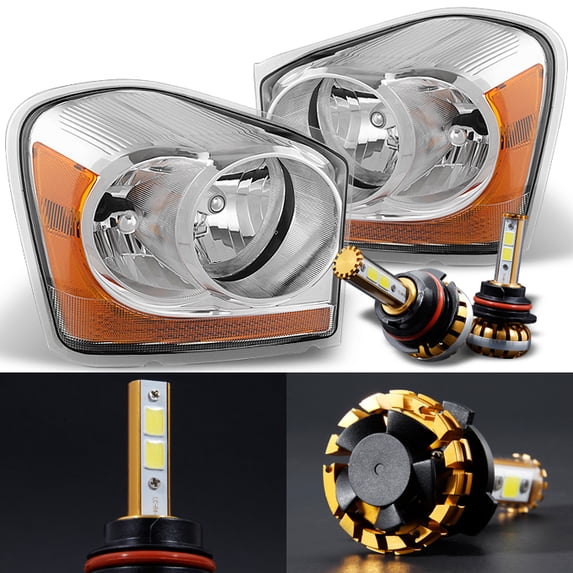 AKKON - For 2004-2006 Dodge Durango Headlights Head Lamps Replacement ...