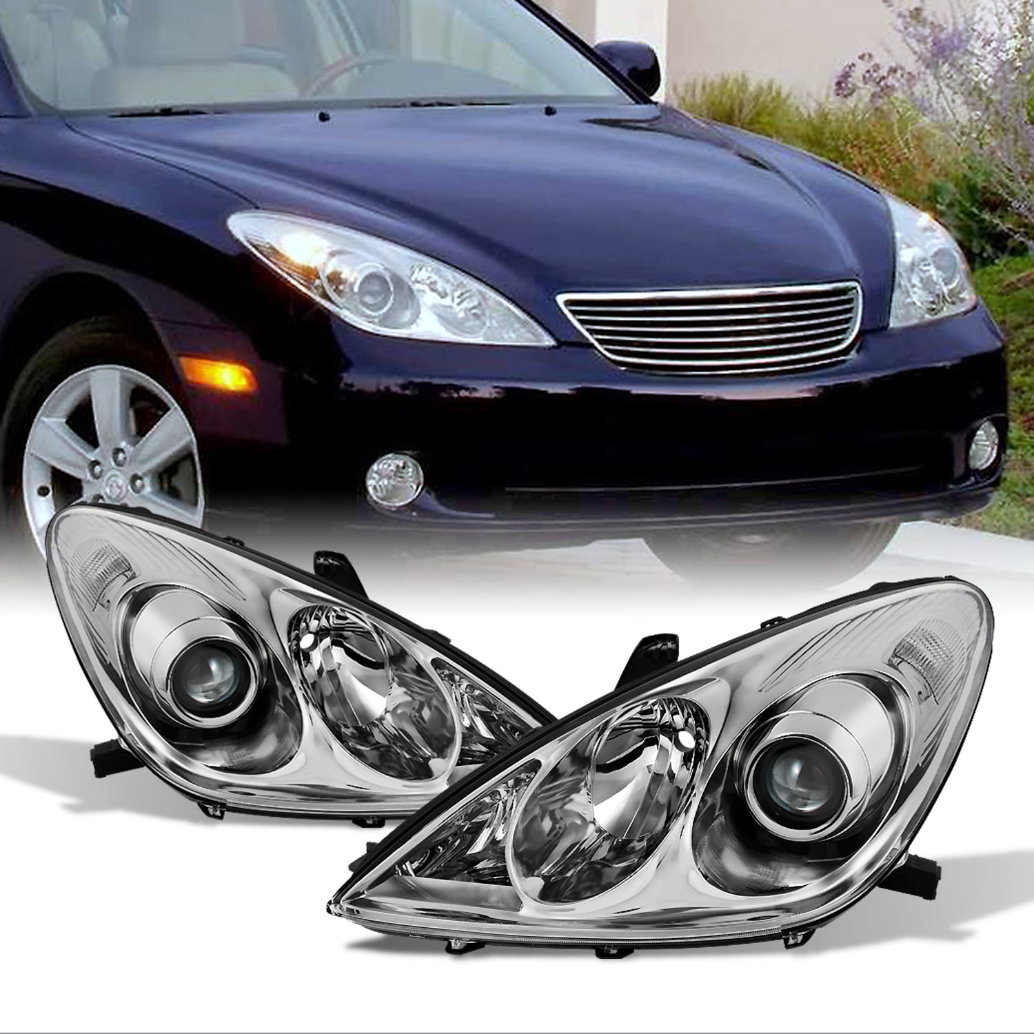 AKKON - Halogen Type Projector Headlights for 2005-2006 Lexus ES 330 ...