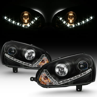 Fit 11 12 13 14 15 16 17 18 Jetta Sedan LED DRL Projector Black Smoke ...
