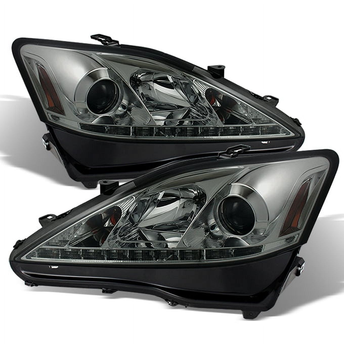 AKKON - For 2006-2013 Lexus IS250 IS350 2IS Smoked Smoke Halo Projector DRL Daylight LED Strip ...