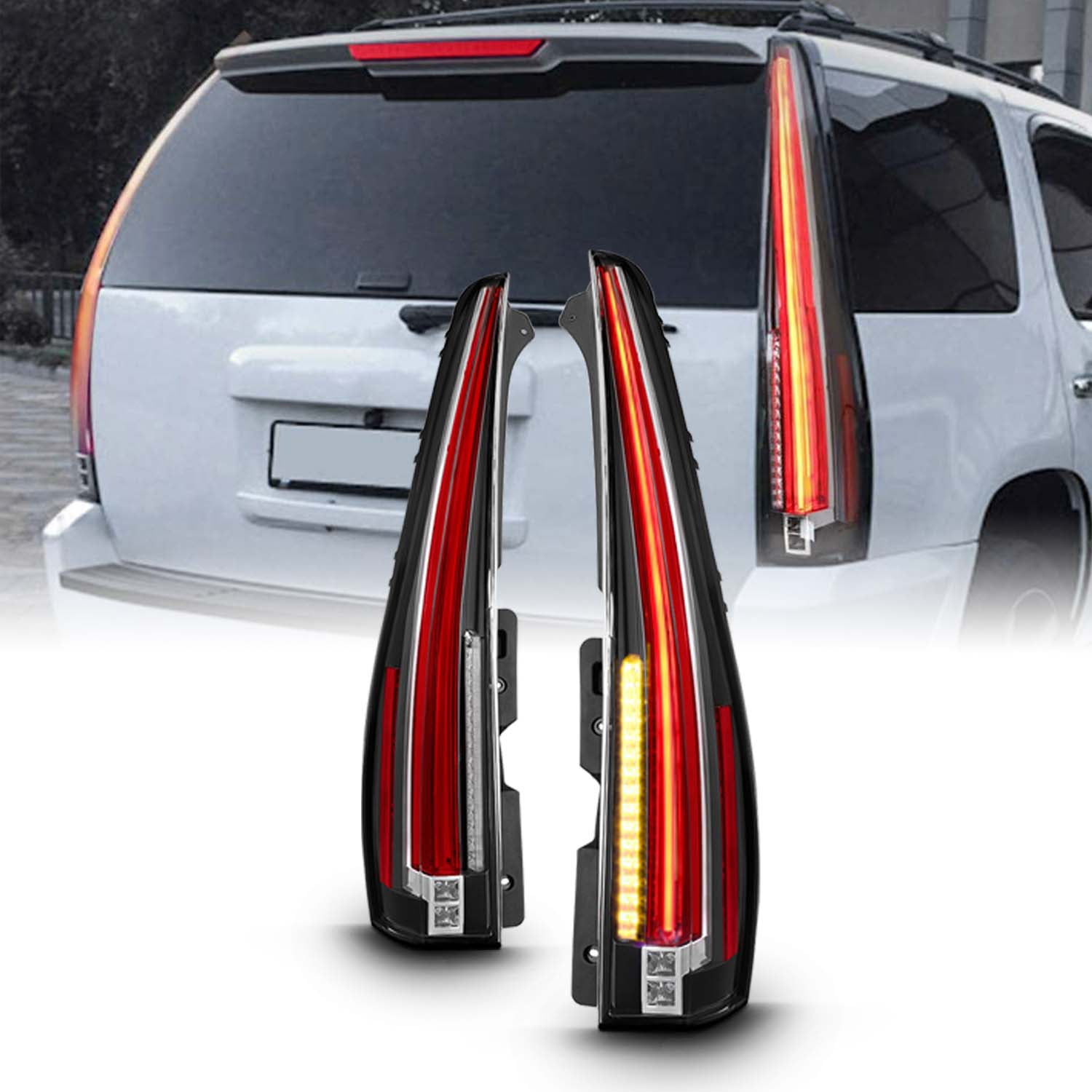 AKKON - 2007-2014 LED Tail Lights Set for Chevy Tahoe, Suburban, GMC ...