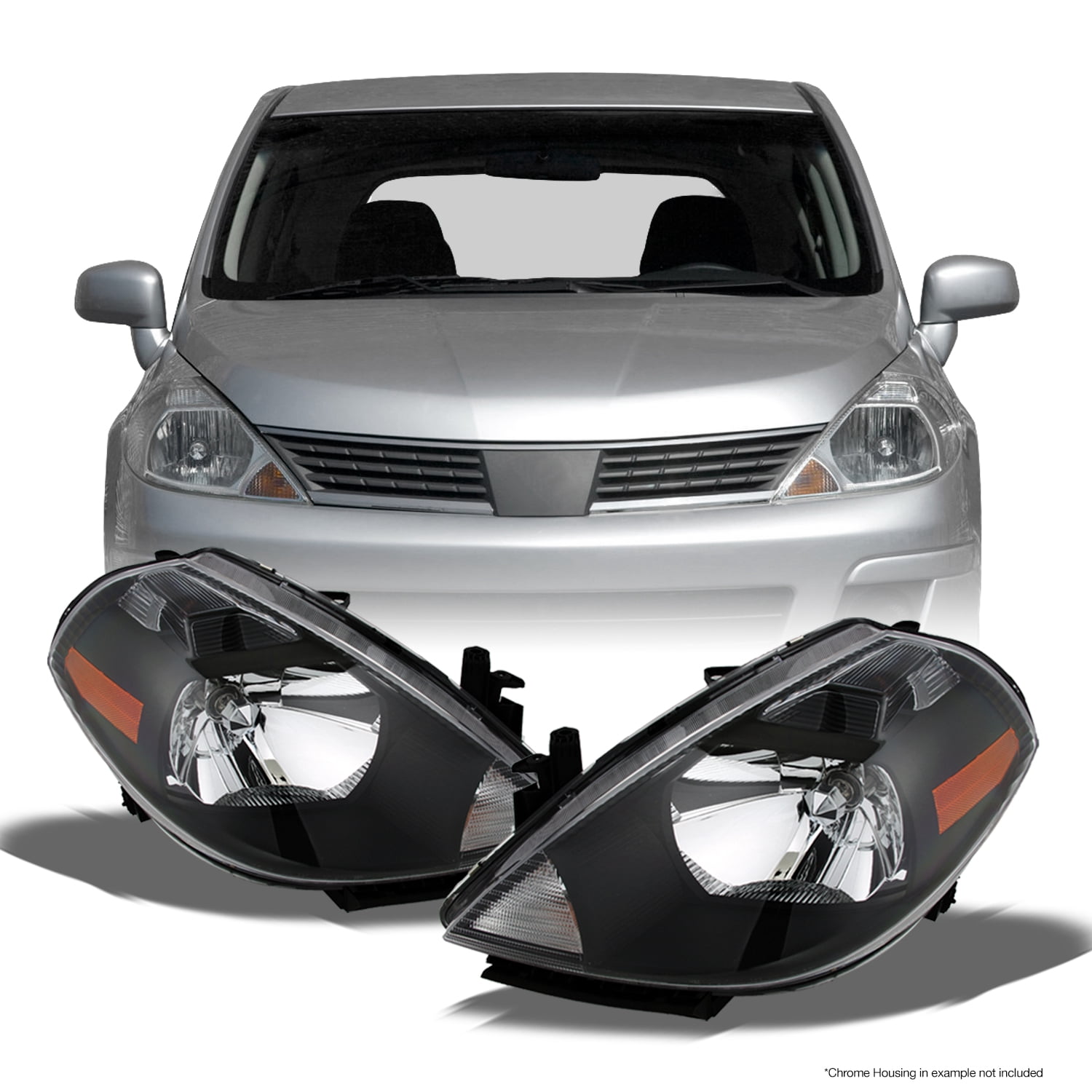AKKON - OE Replacement Headlights for 2007-2012 Nissan Versa, Amber ...