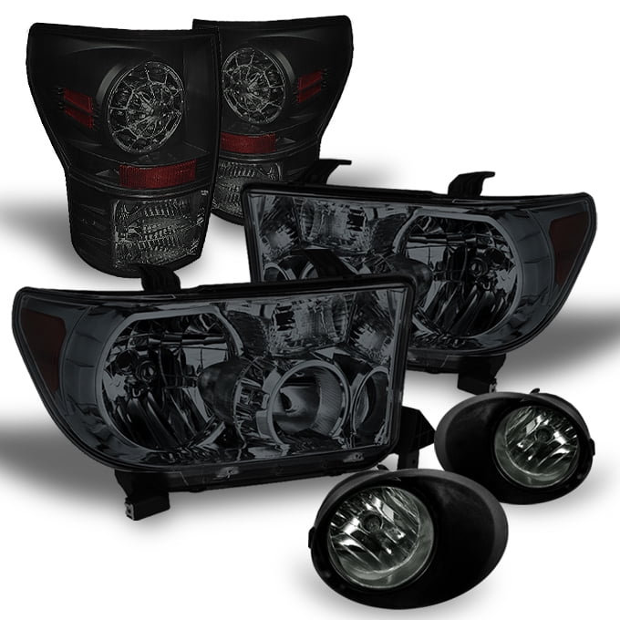 AKKON - For 2007-2013 Toyota Tundra Pickup Black Headlights + Black ...