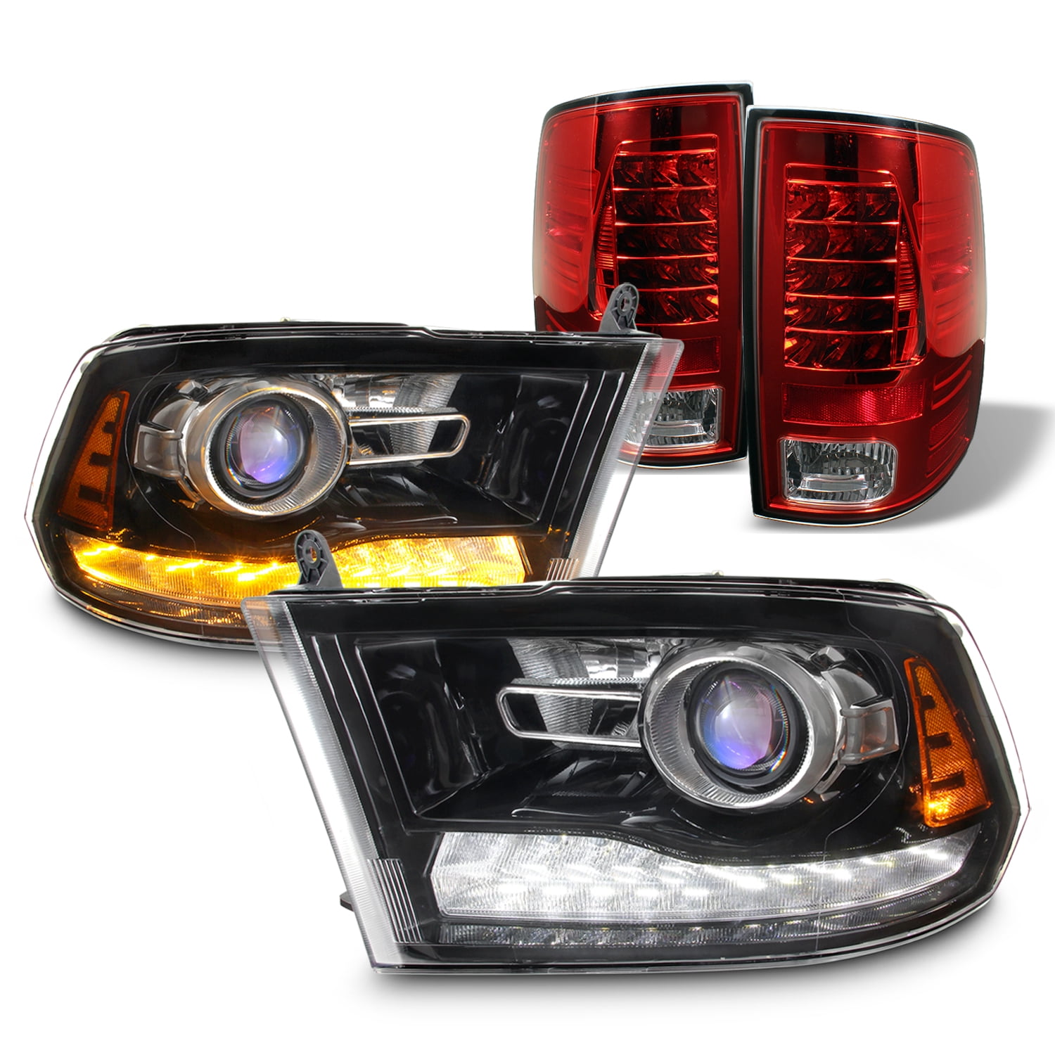 AKKON - For 2009-2018 Dodge Ram 1500/2500/3500 LED Black Headlights|LED ...