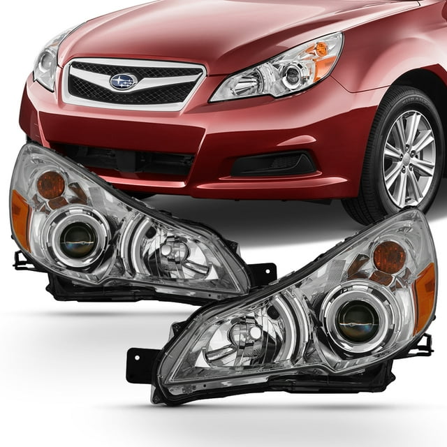 AKKON - Chrome Housing Clear Lens Headlights for 2010-2014 Subaru ...