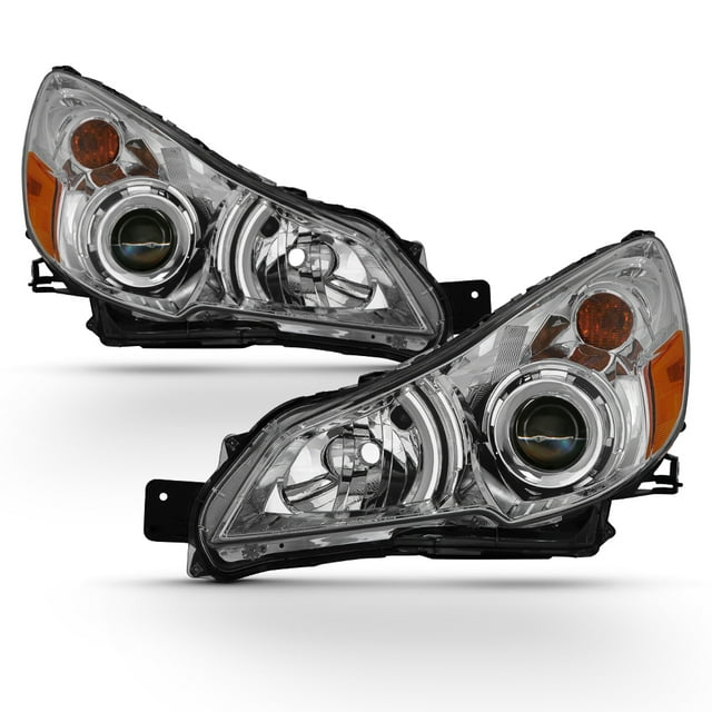 AKKON - Chrome Housing Clear Lens Headlights for 2010-2014 Subaru ...