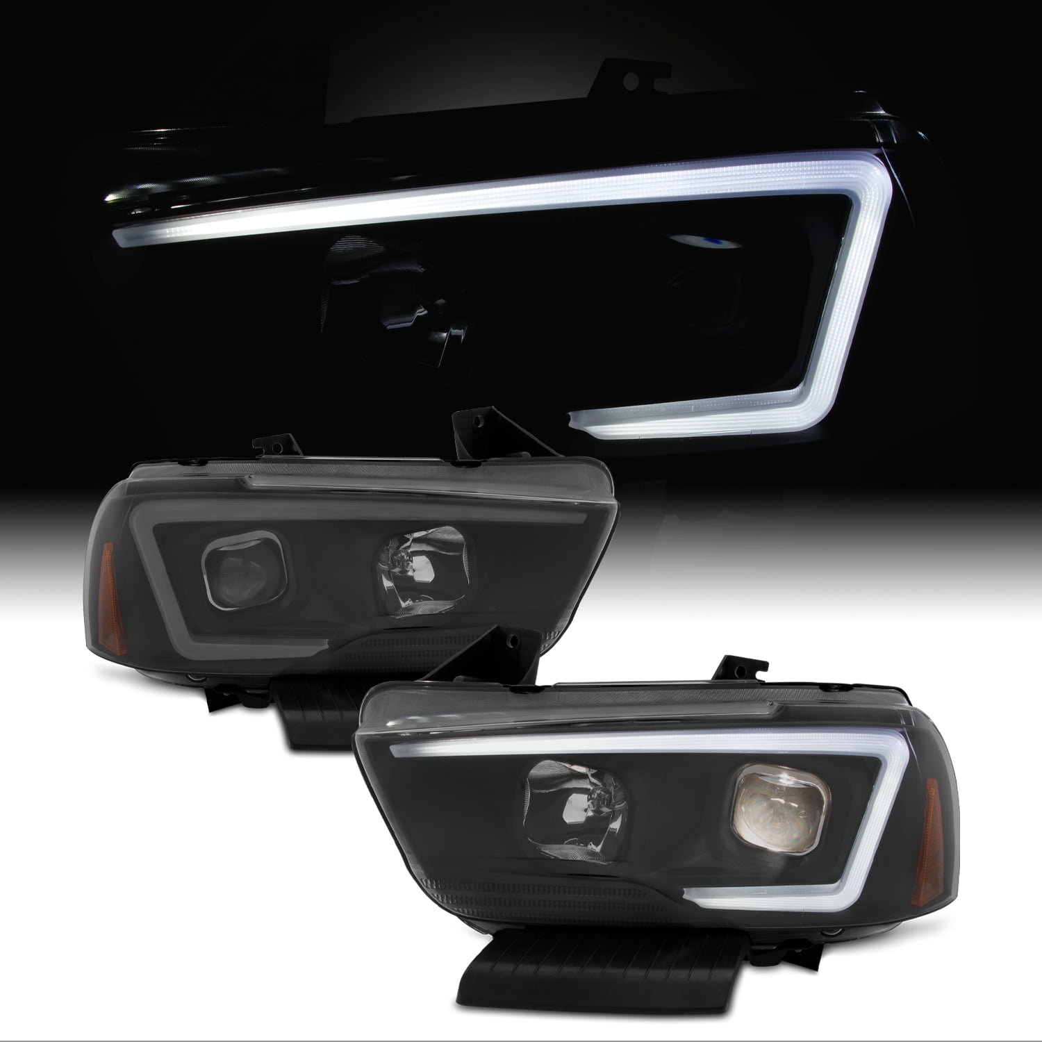 AKKON - For 2011-14 Dodge Charger Switchback LED Daytime Running Lamp ...