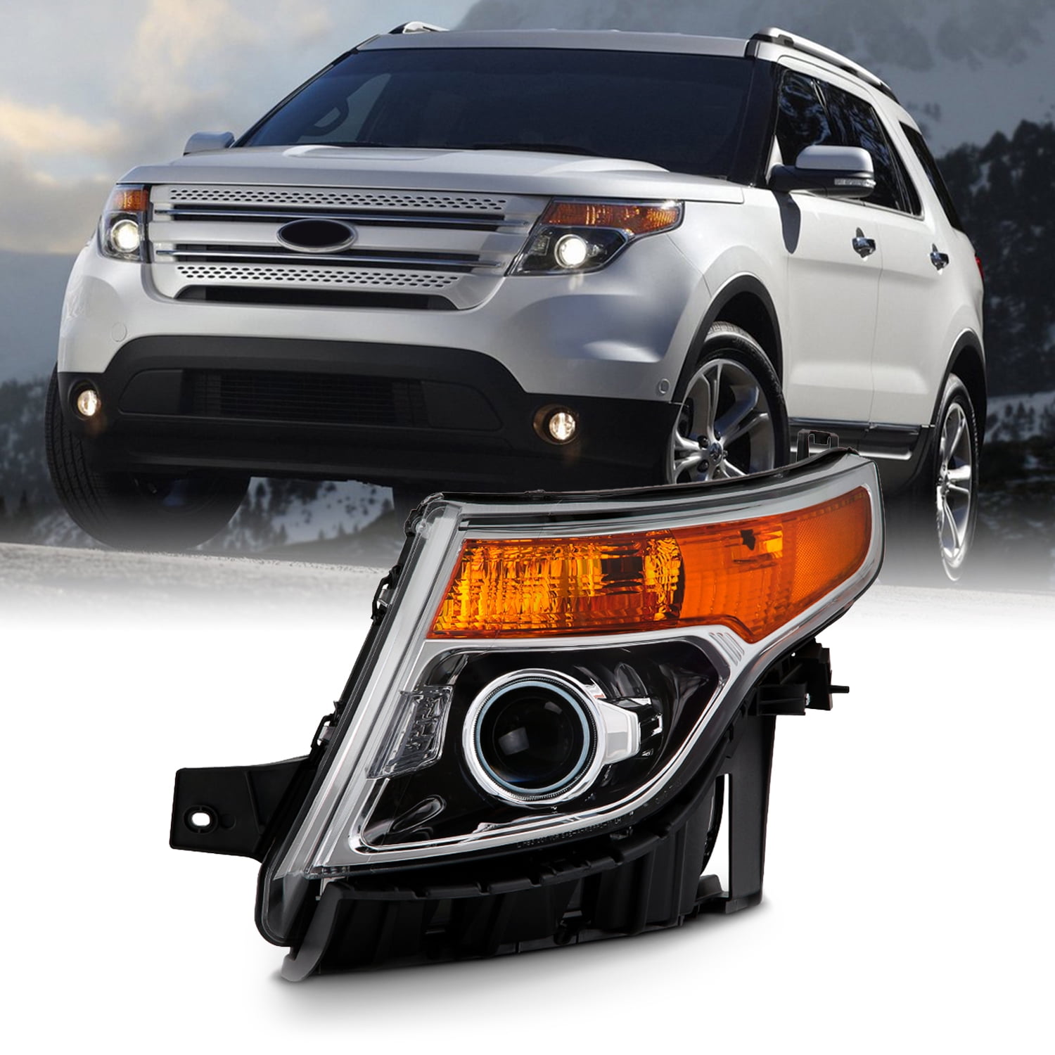 AKKON - For 2011-15 Ford Explorer Driver Side Only Projector Headlight ...