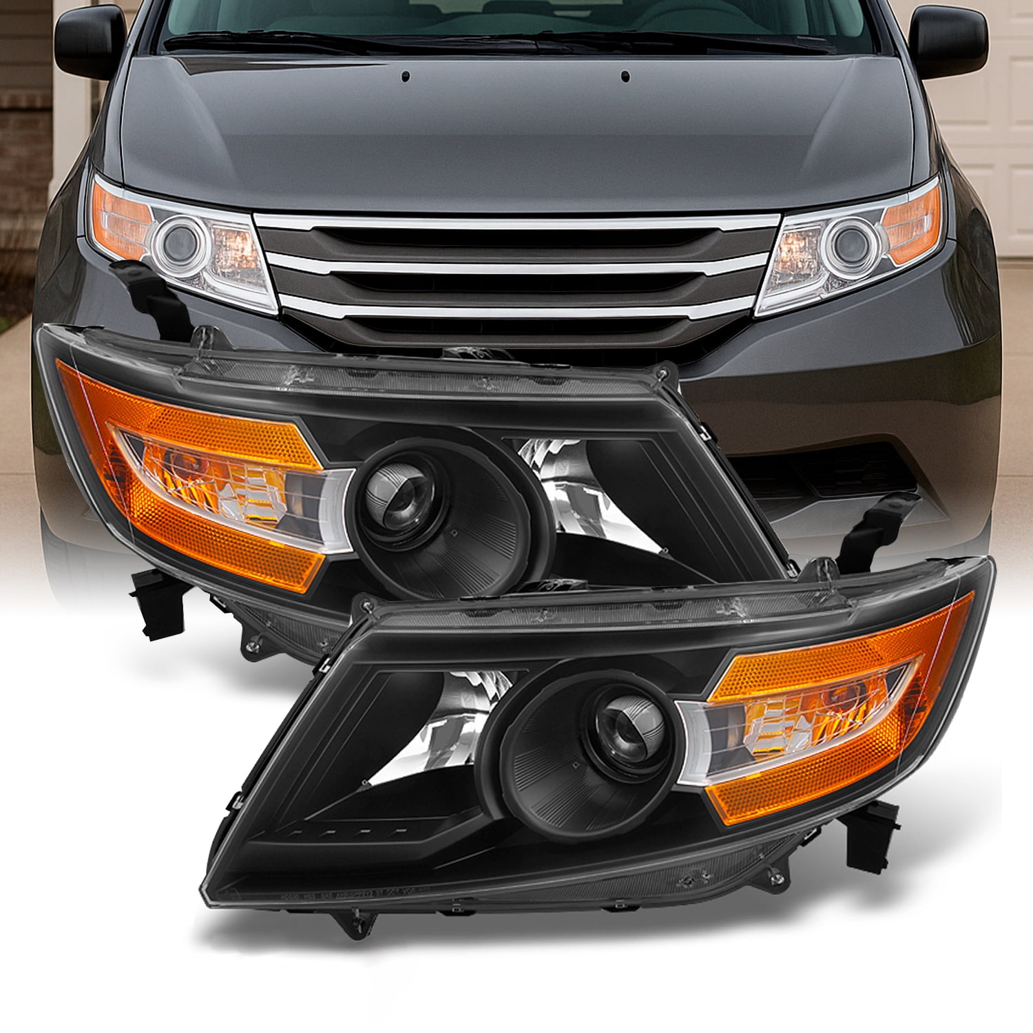 AKKON - Honda Odyssey 2011-2015 Halogen Head Lights Assembly Set, Left ...