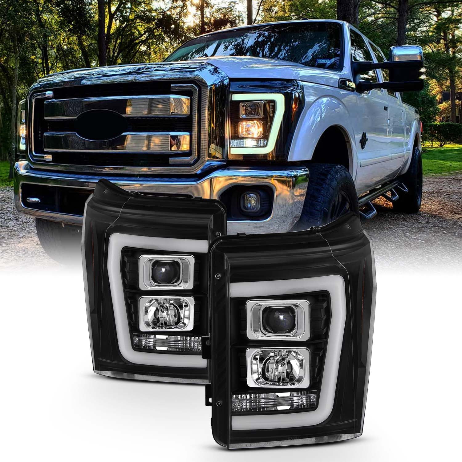 AKKON - For 2011-2016 Ford F250 F350 F450 F550 Superduty LED Tube Black ...