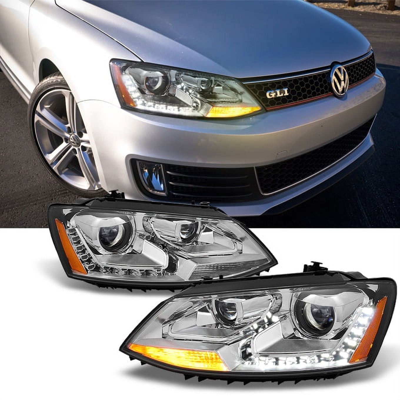 AKKON - For 2011-2018 VW Jetta MK6 4 Door Sedan Halogen Type LED ...