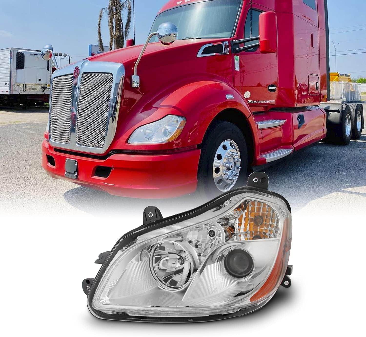 AKKON - For 2013-2019 Kenworth T680 OE Projector Headlights Headlamp ...