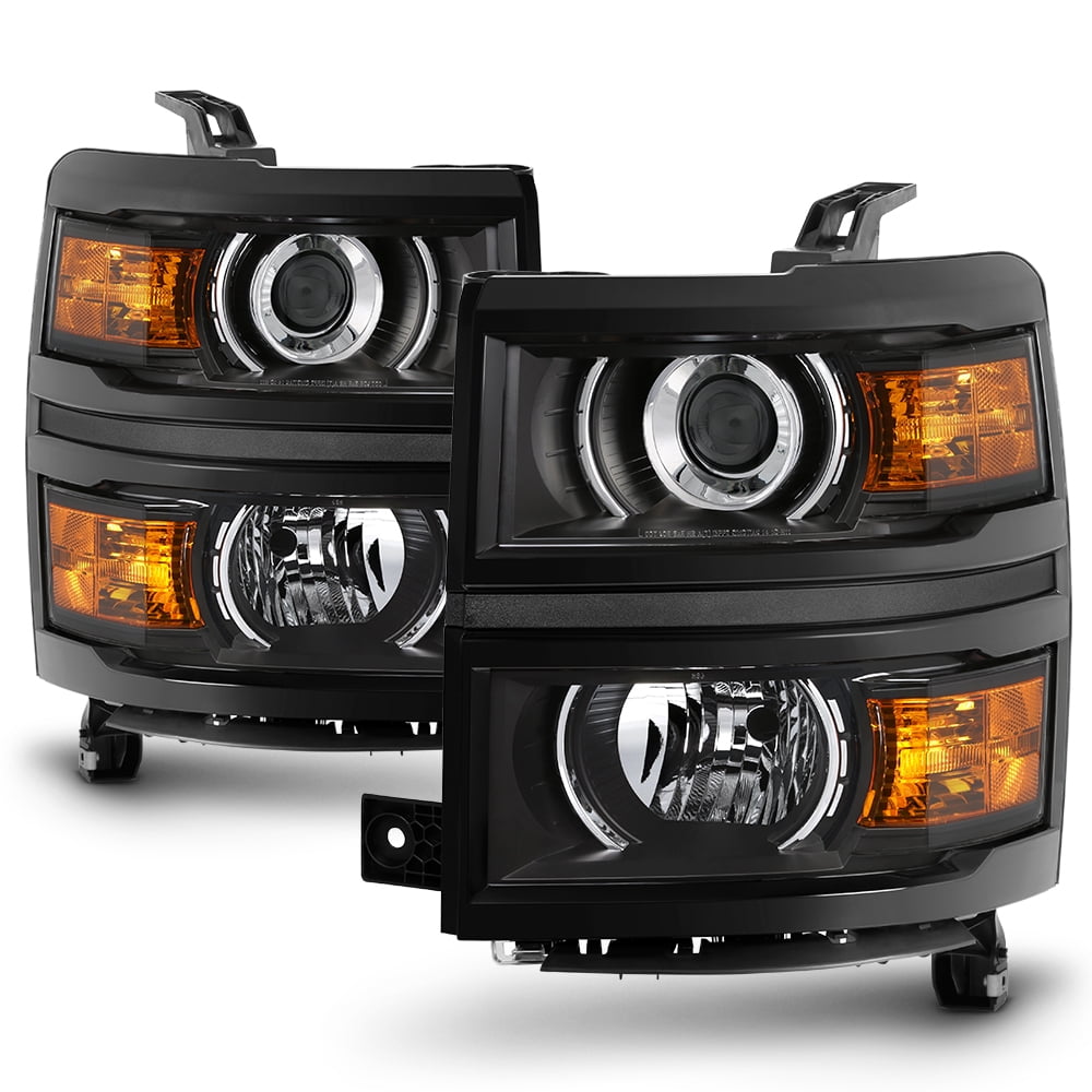 AKKON - Black Bezel Projector Headlight for 2014-15 Chevy Silverado ...