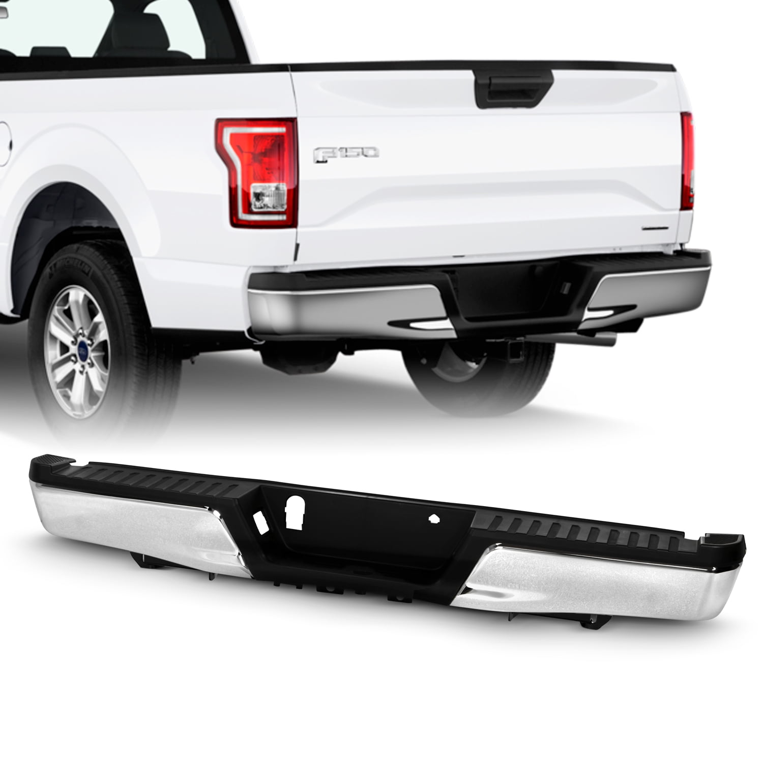 AKKON Rear Bumper Set for 2015-19 Ford F150 Styleside Bed w/ Light ...