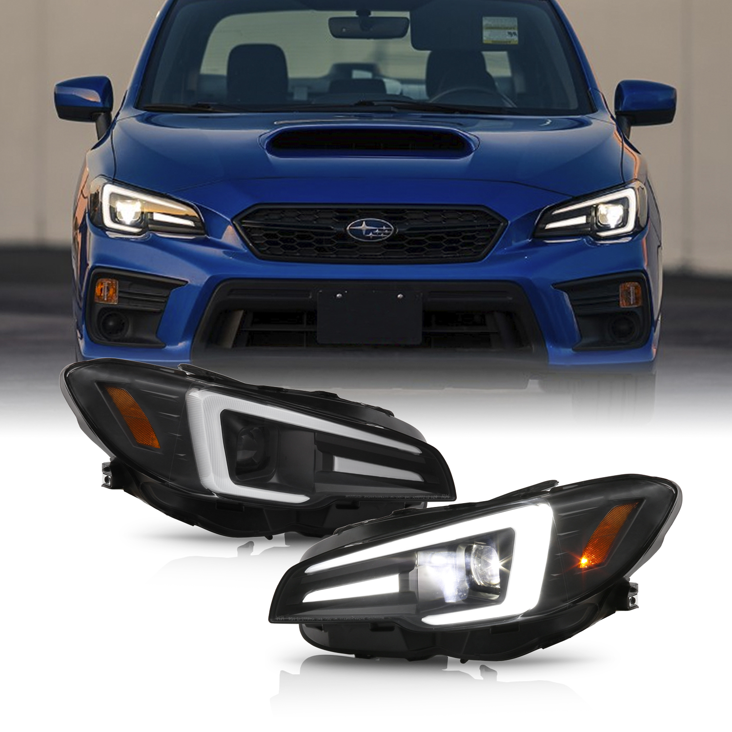 AKKON - Fit 2015-2020 Subaru Impreza 15-20 WRX [Full LED] Sequential Switchback DRL Projector ...