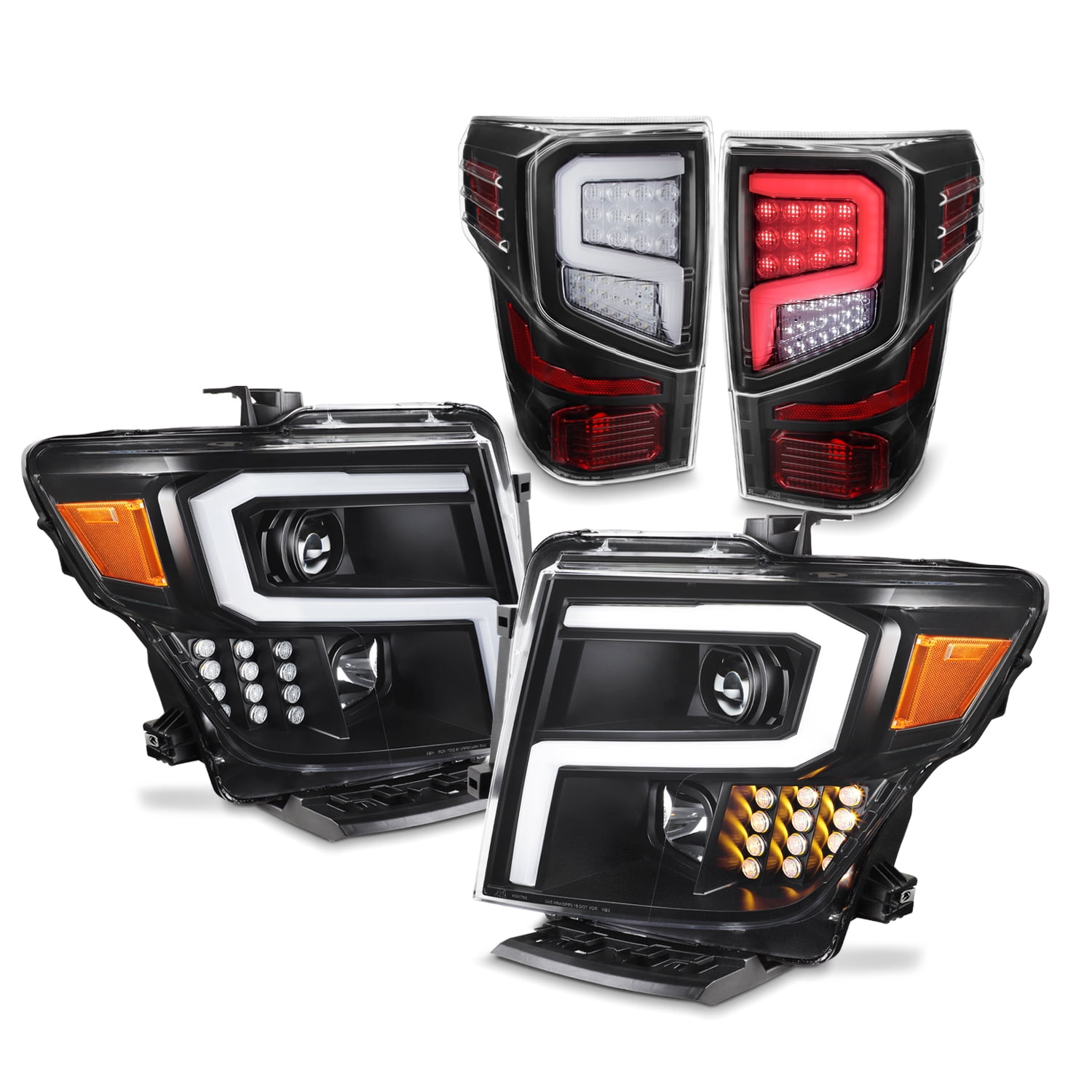 AKKON - For 2016-2021 Nissan Titan LED Light Tube Tail Lights ...