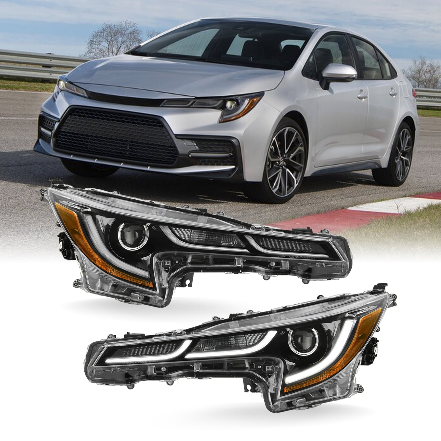 AKKON - For 2020+ Toyota Corolla L / LE America Built Model LED ...