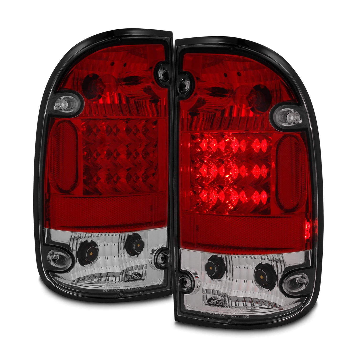 AKKON - For 95-00 Toyota Tacoma Pickup Truck Red Clear Rear LED Tail ...