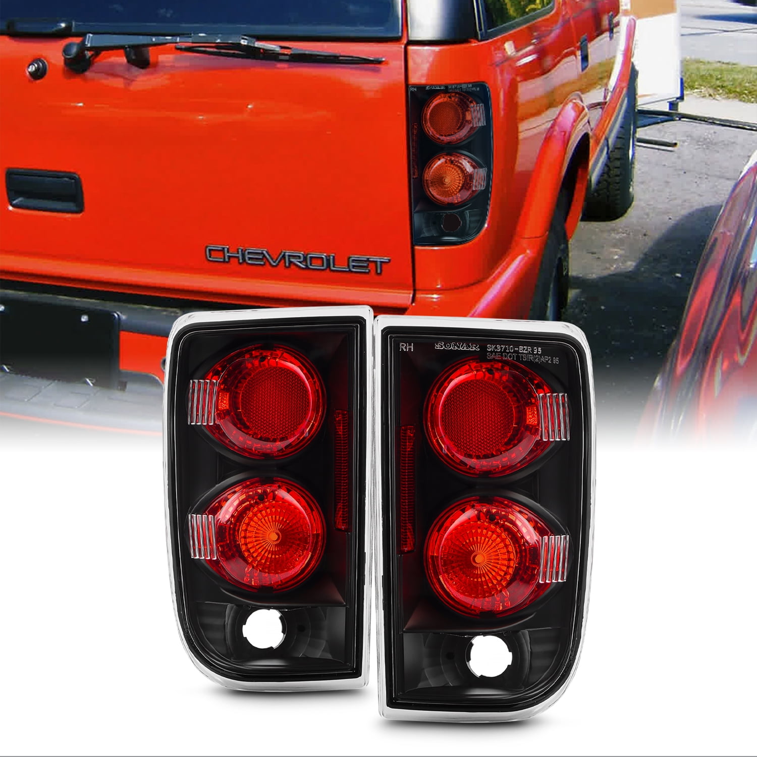 AKKON - For 95-05 Chevy Blazer | 95-05 GMC Jimmy | 96-01 Bravada Black ...